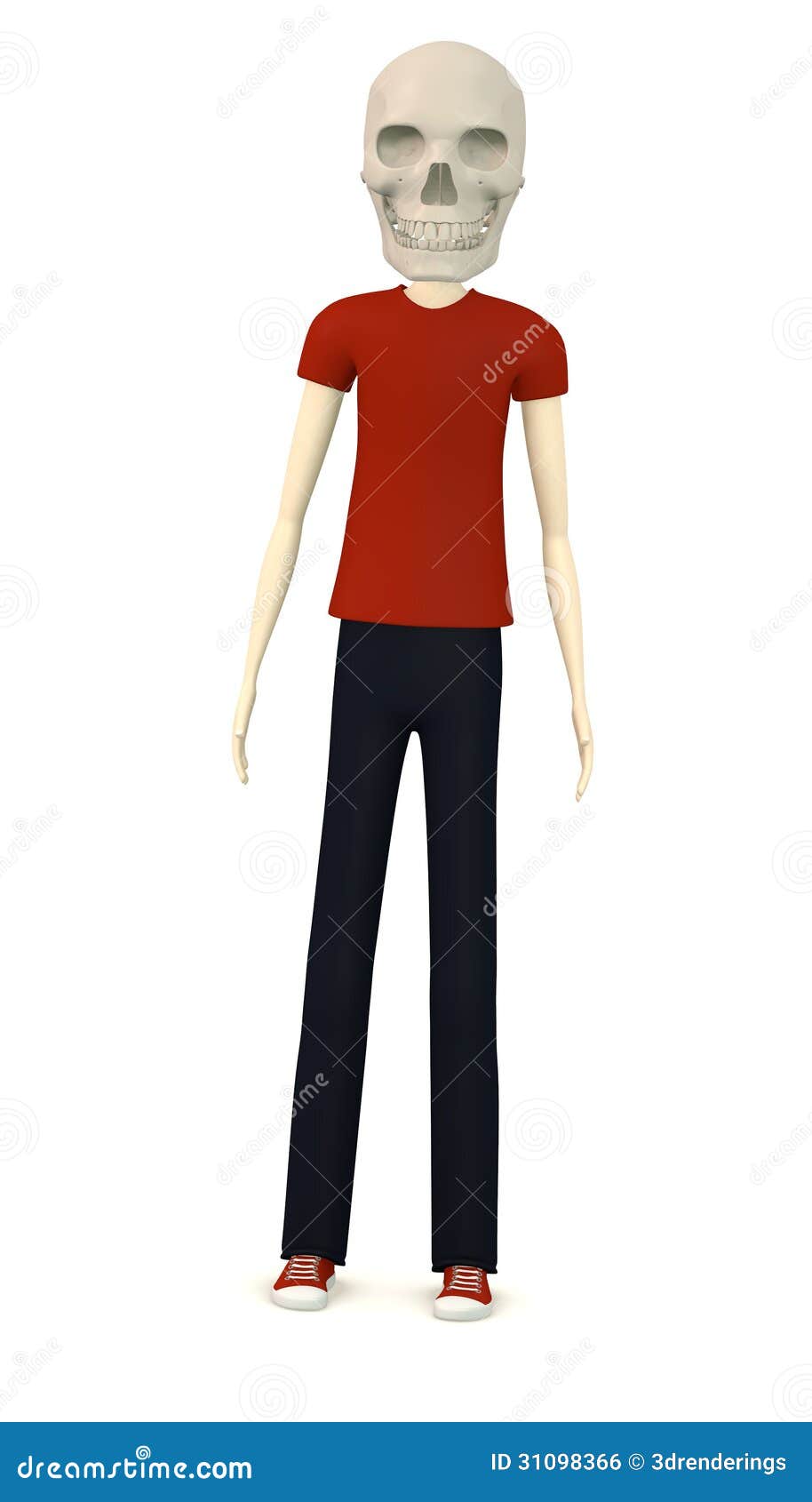 Cartoon man with skull stock illustration. Illustration of skull - 31098366