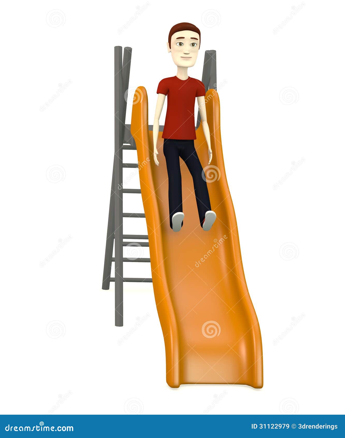 Cartoon man on slide stock illustration. Illustration of male - 31122979