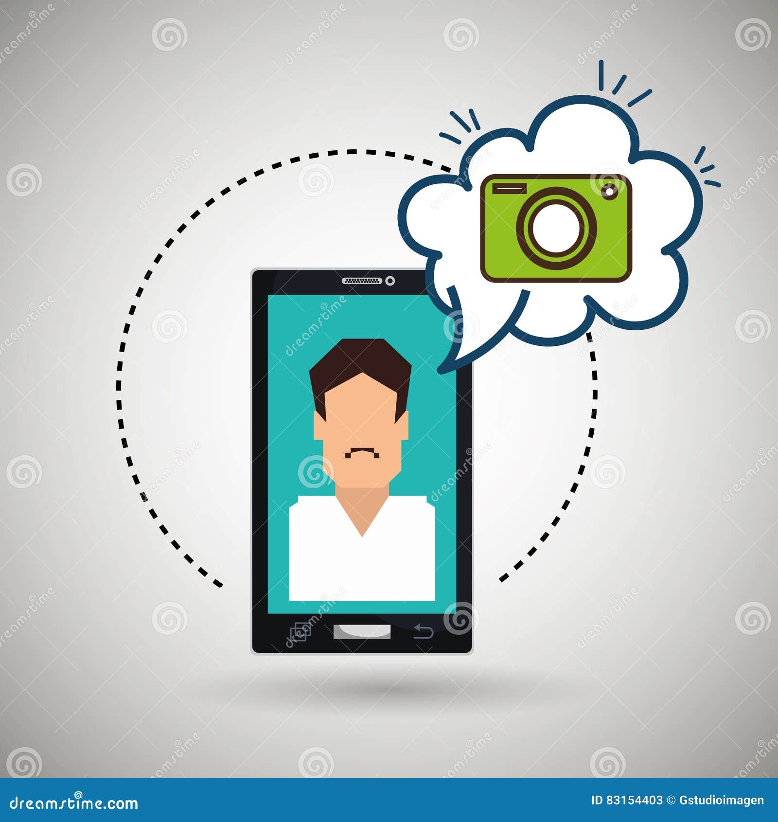 Cartoon Man Smartphone Camera Stock Illustration - Illustration of ...