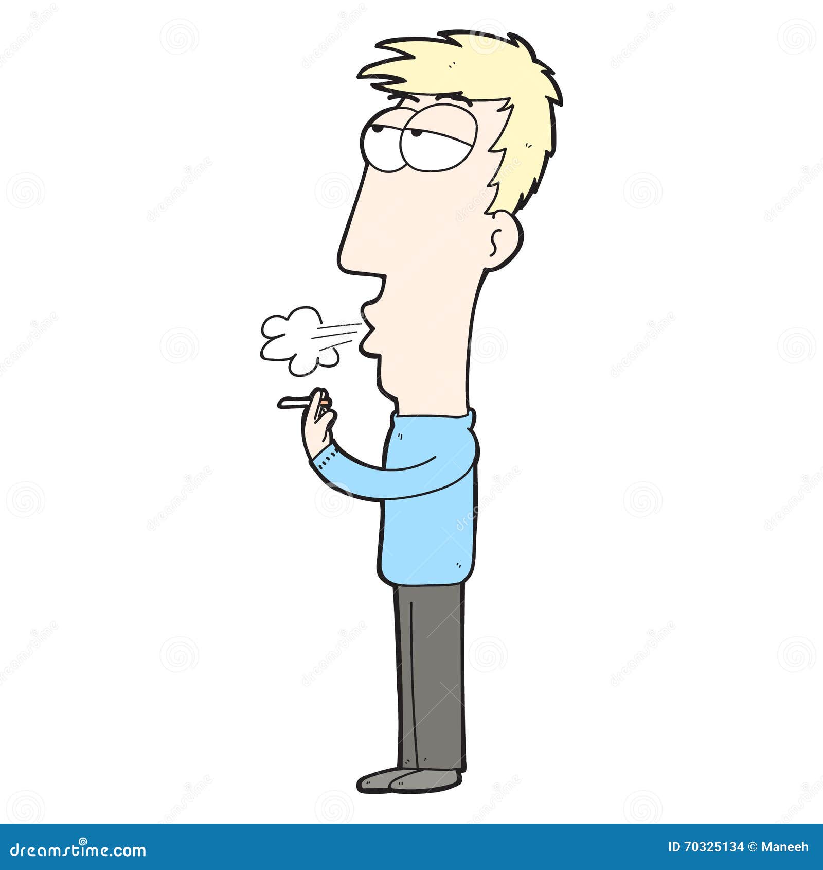 Cartoon Man Smoking Cigarette Stock Vector - Illustration of comic ...
