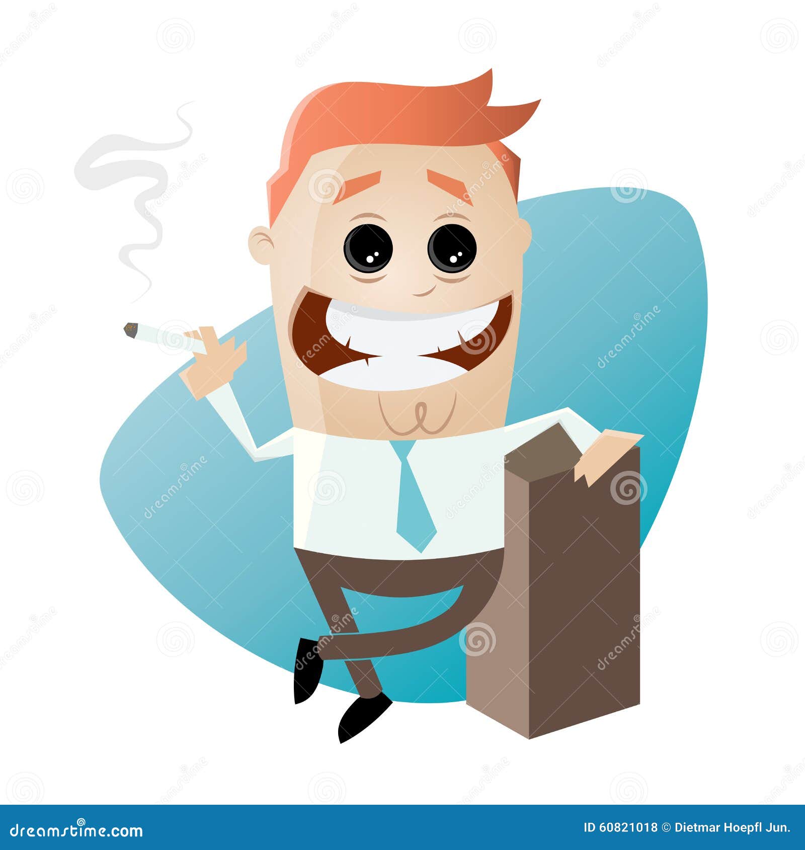 Cartoon man is smoking stock vector. Illustration of cigarette - 60821018