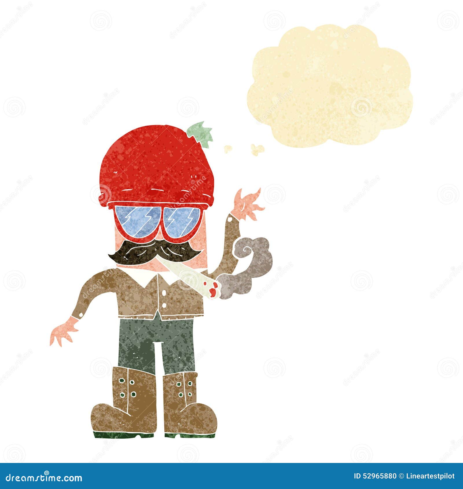 Cartoon Man Smoking Pot with Thought Bubble Stock Illustration ...