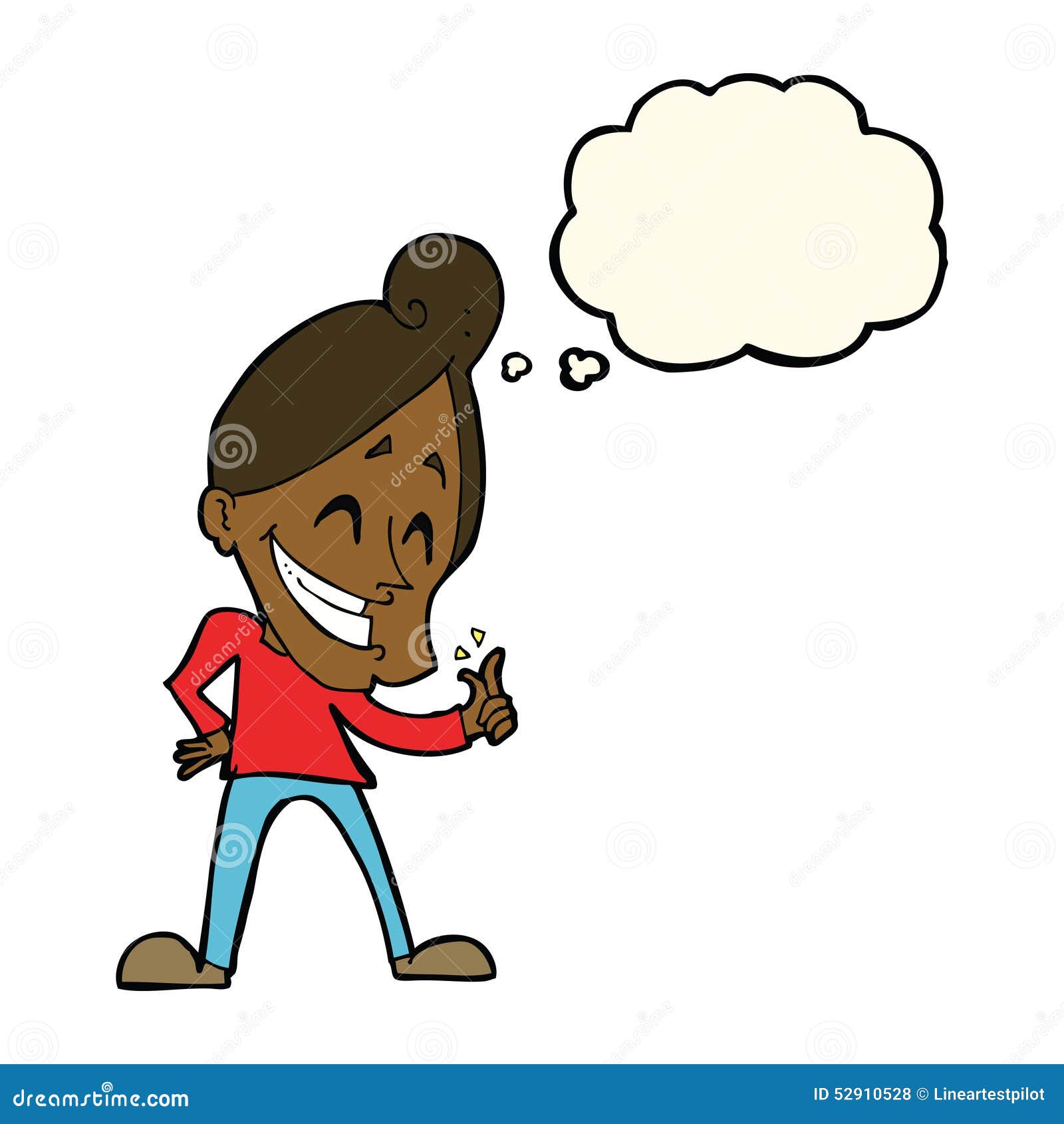 Cartoon Man Snapping Fingers with Thought Bubble Stock Illustration ...