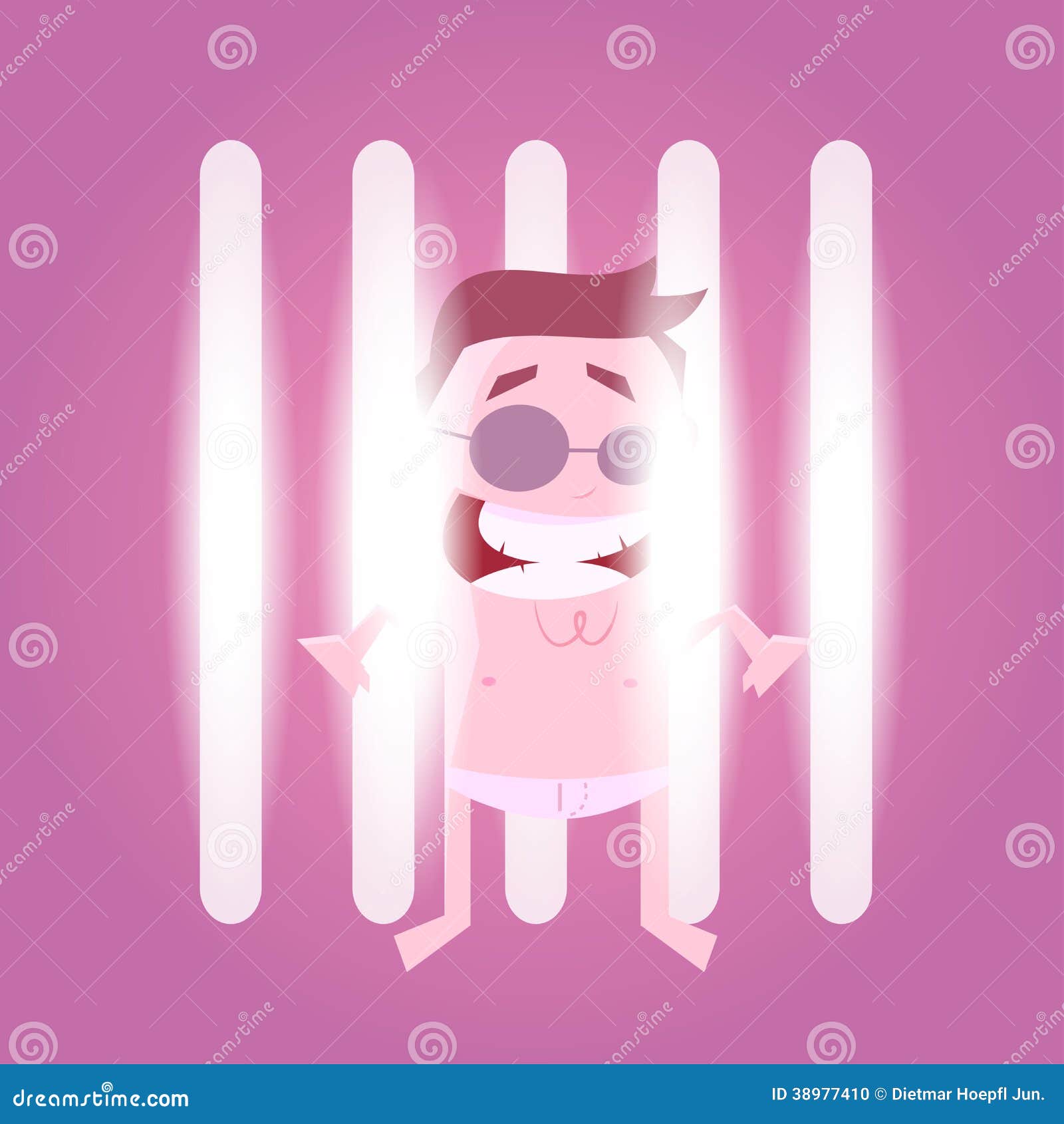 Cartoon man in solarium stock illustration. Illustration of smiling ...