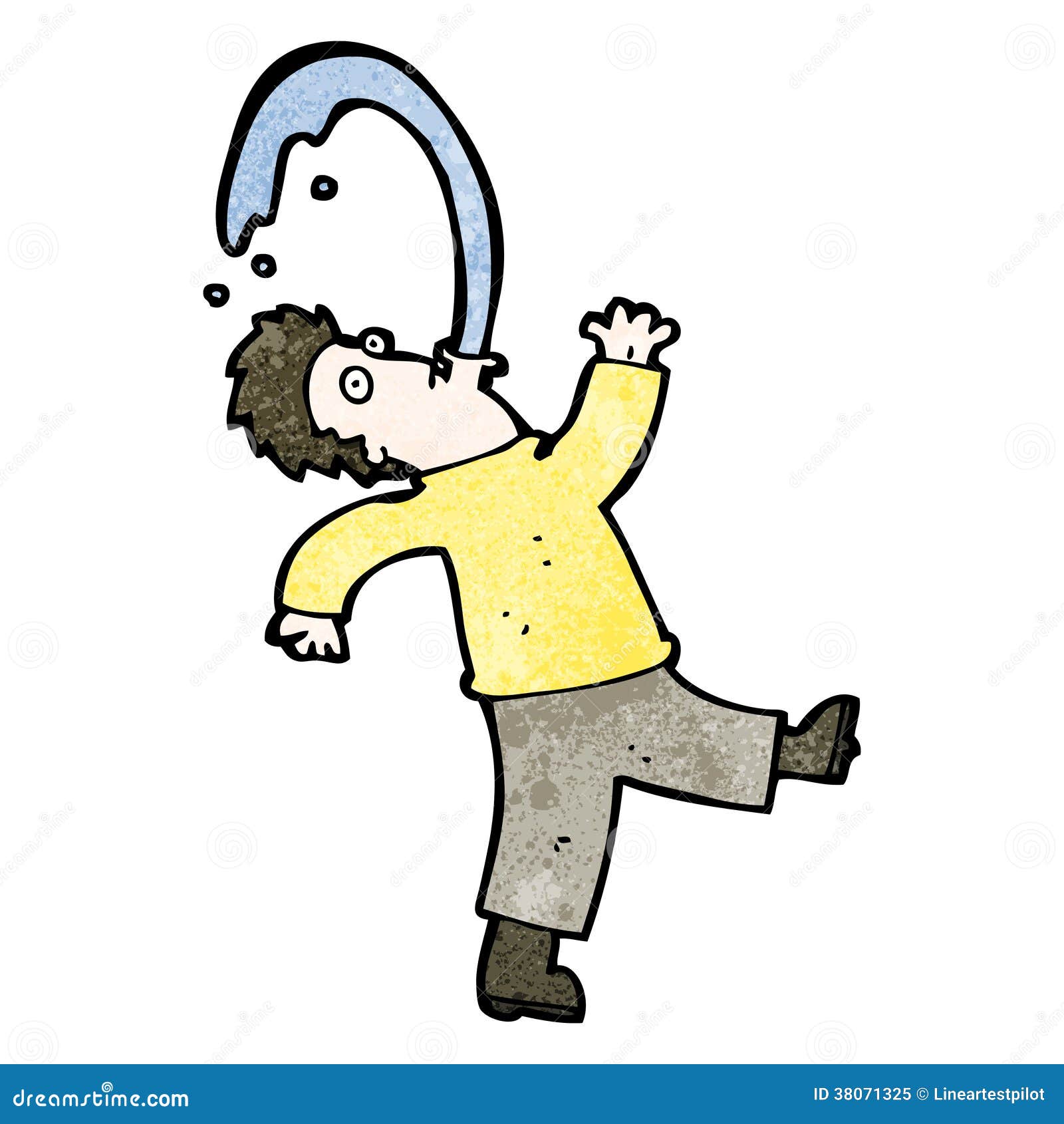 Cartoon man spitting water stock vector. Illustration of hand - 38071325