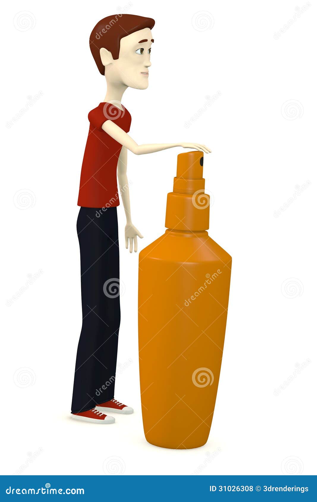 Cartoon man with spray stock illustration. Illustration of deodorant ...
