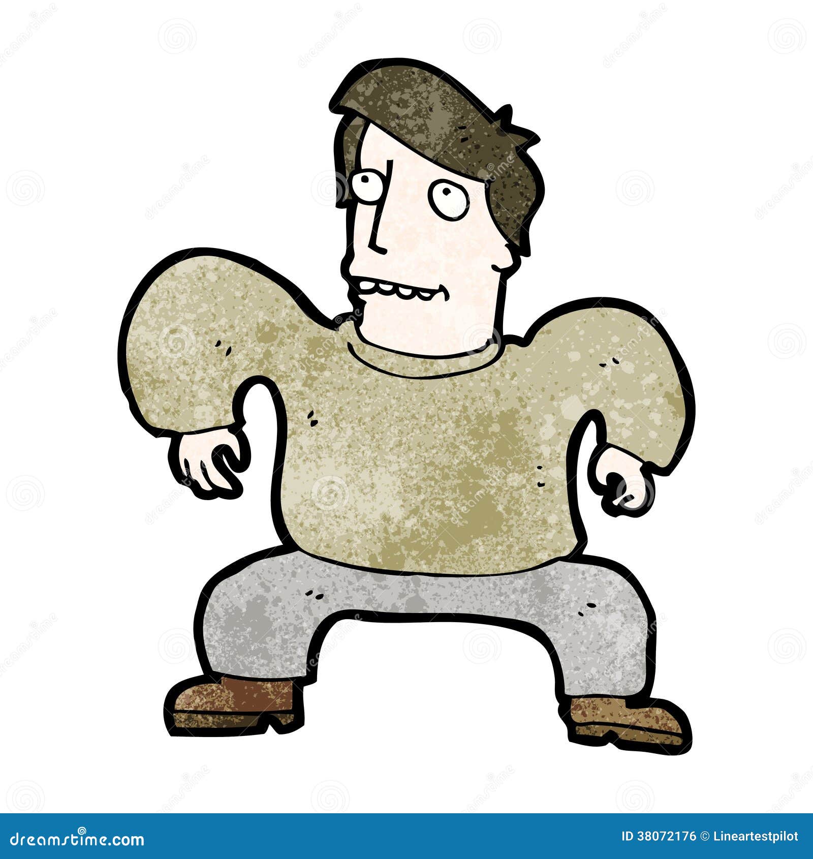 Cartoon man squatting stock vector. Illustration of crazy - 38072176