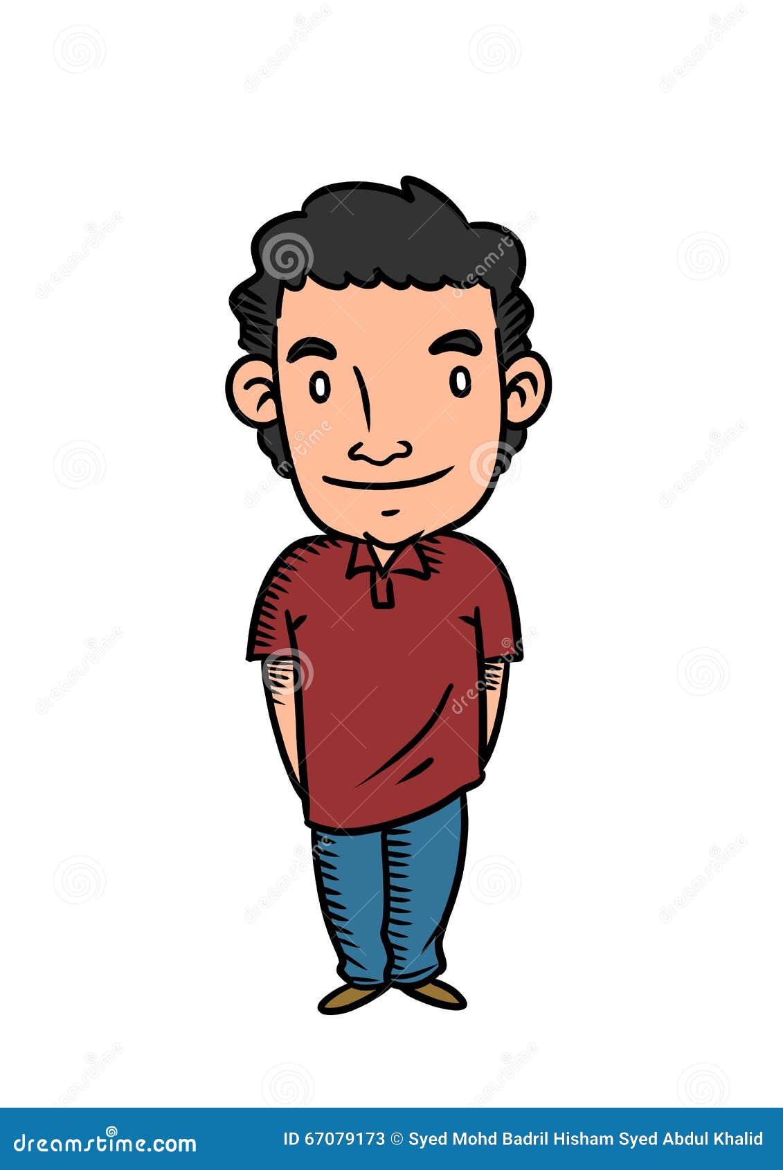 Cartoon man standing stock illustration. Illustration of arms - 67079173