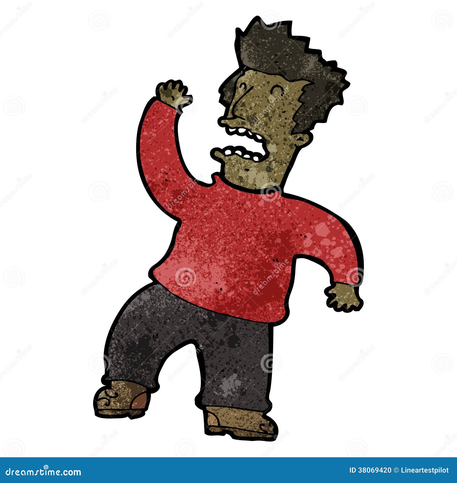 Cartoon Man in State of Panic Stock Vector - Illustration of crazy ...