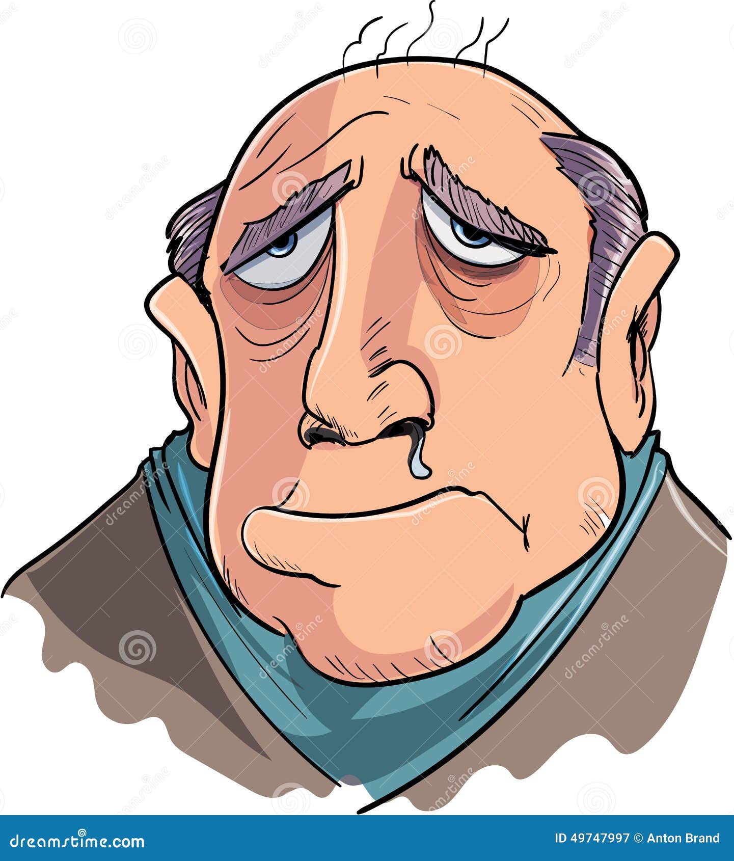 Cartoon Man Suffering from Flu Stock Illustration - Illustration of ...