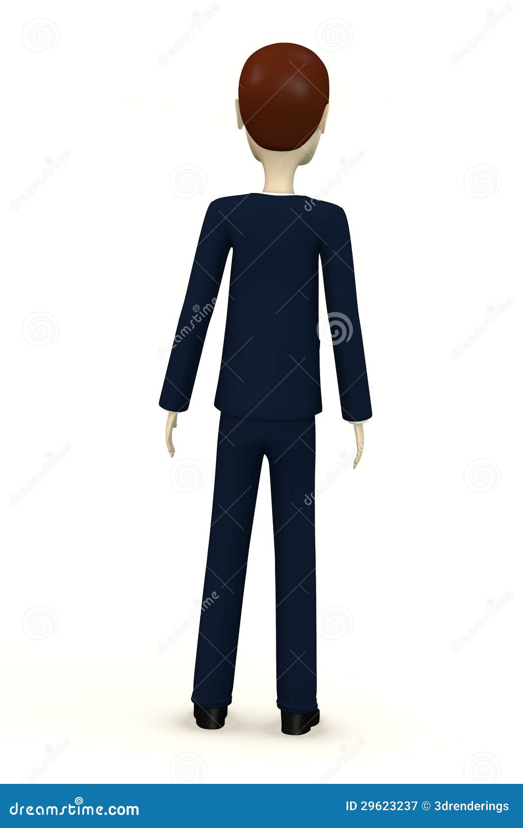 Cartoon Man in Suit from Back Stock Illustration - Illustration of ...