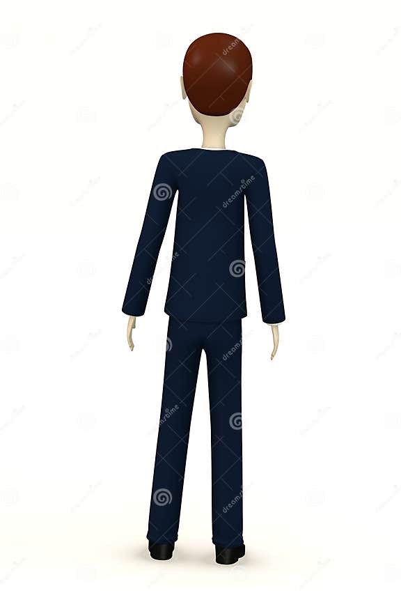 Cartoon Man in Suit from Back Stock Illustration - Illustration of ...