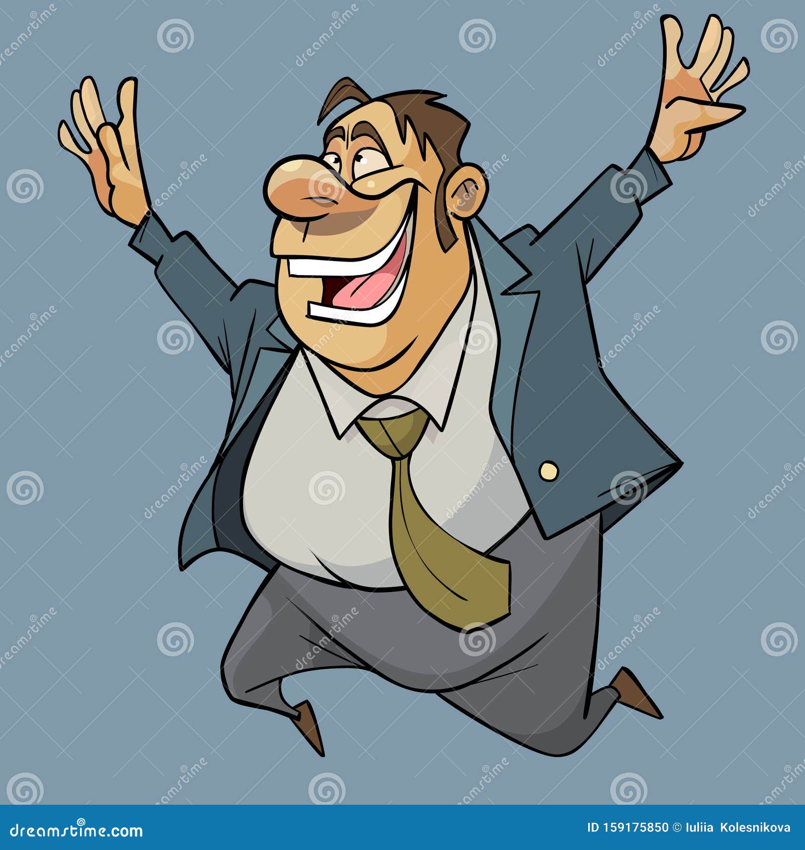Happy Cartoon Person Jumping