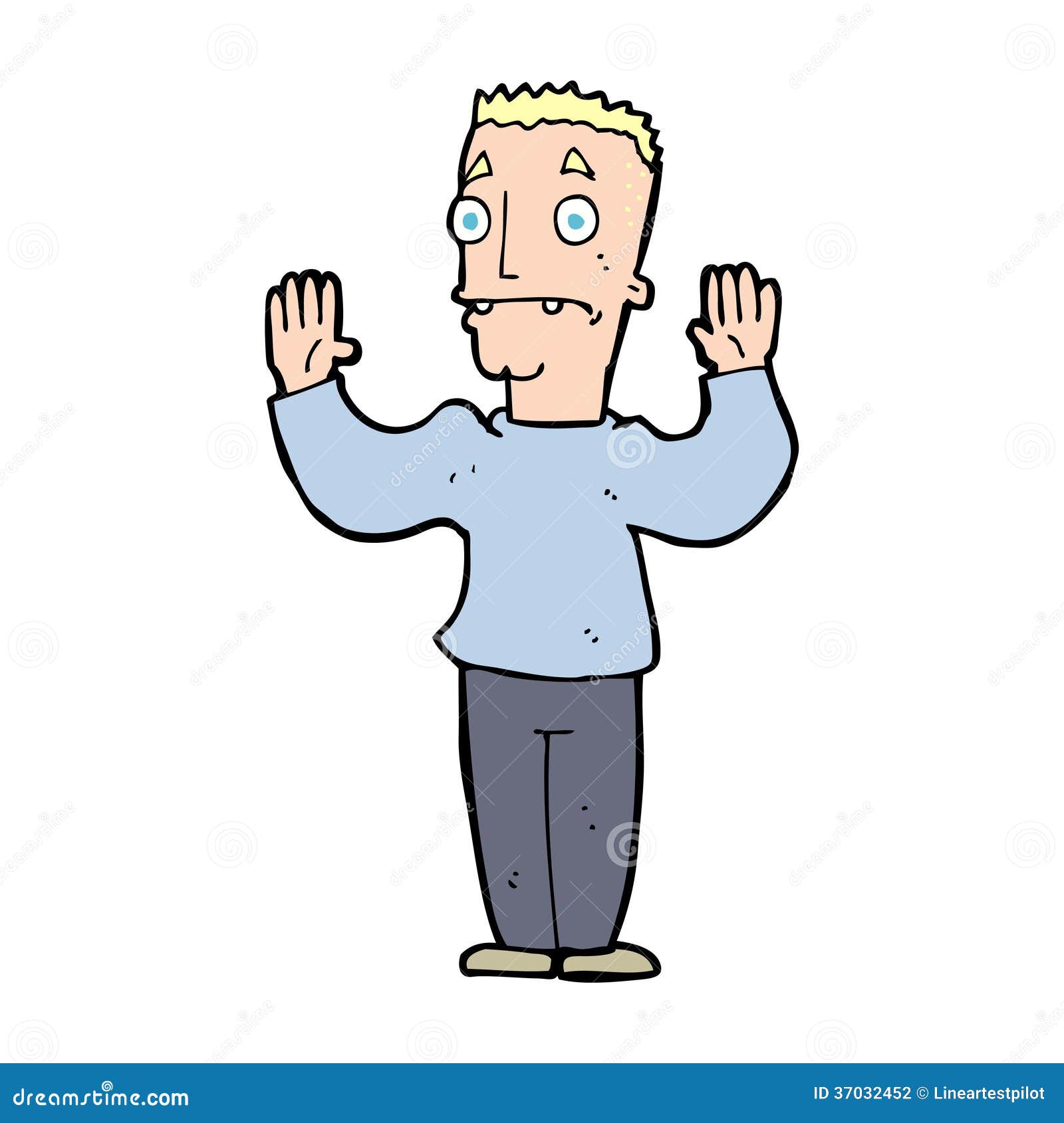 Cartoon man surrendering stock vector. Illustration of clip - 37032452