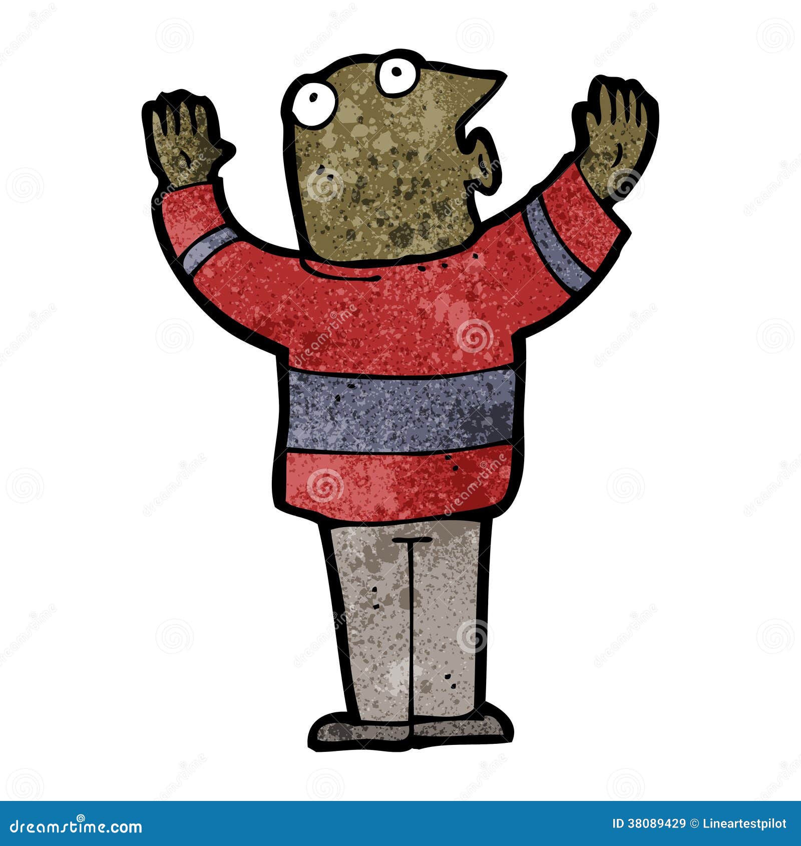 Cartoon man surrendering stock vector. Illustration of texture - 38089429