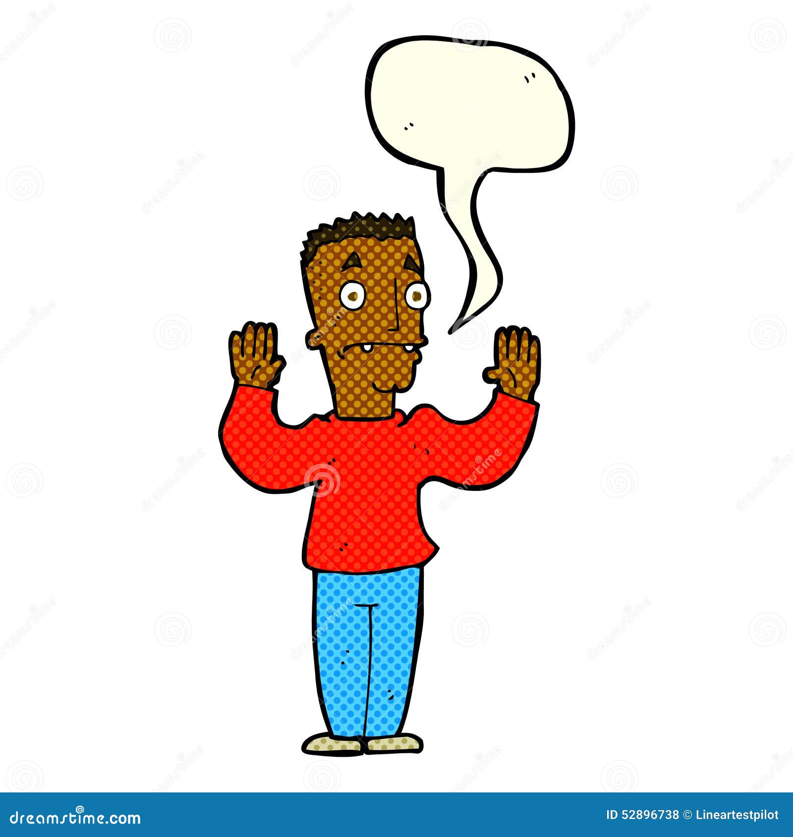 Cartoon Man Surrendering Vector Illustration | CartoonDealer.com #37032452