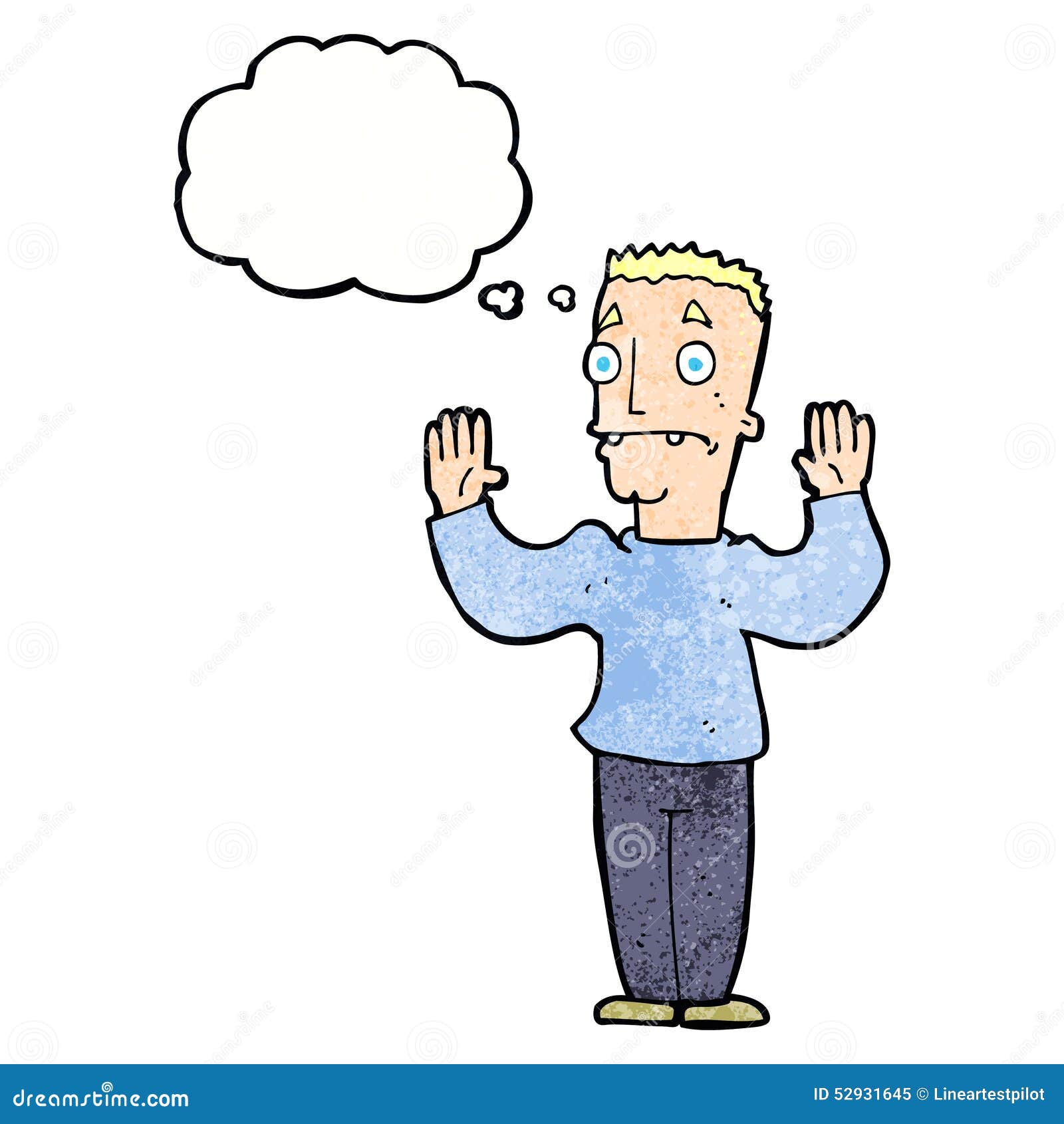 Cartoon Man Surrendering Vector Illustration | CartoonDealer.com #37032452