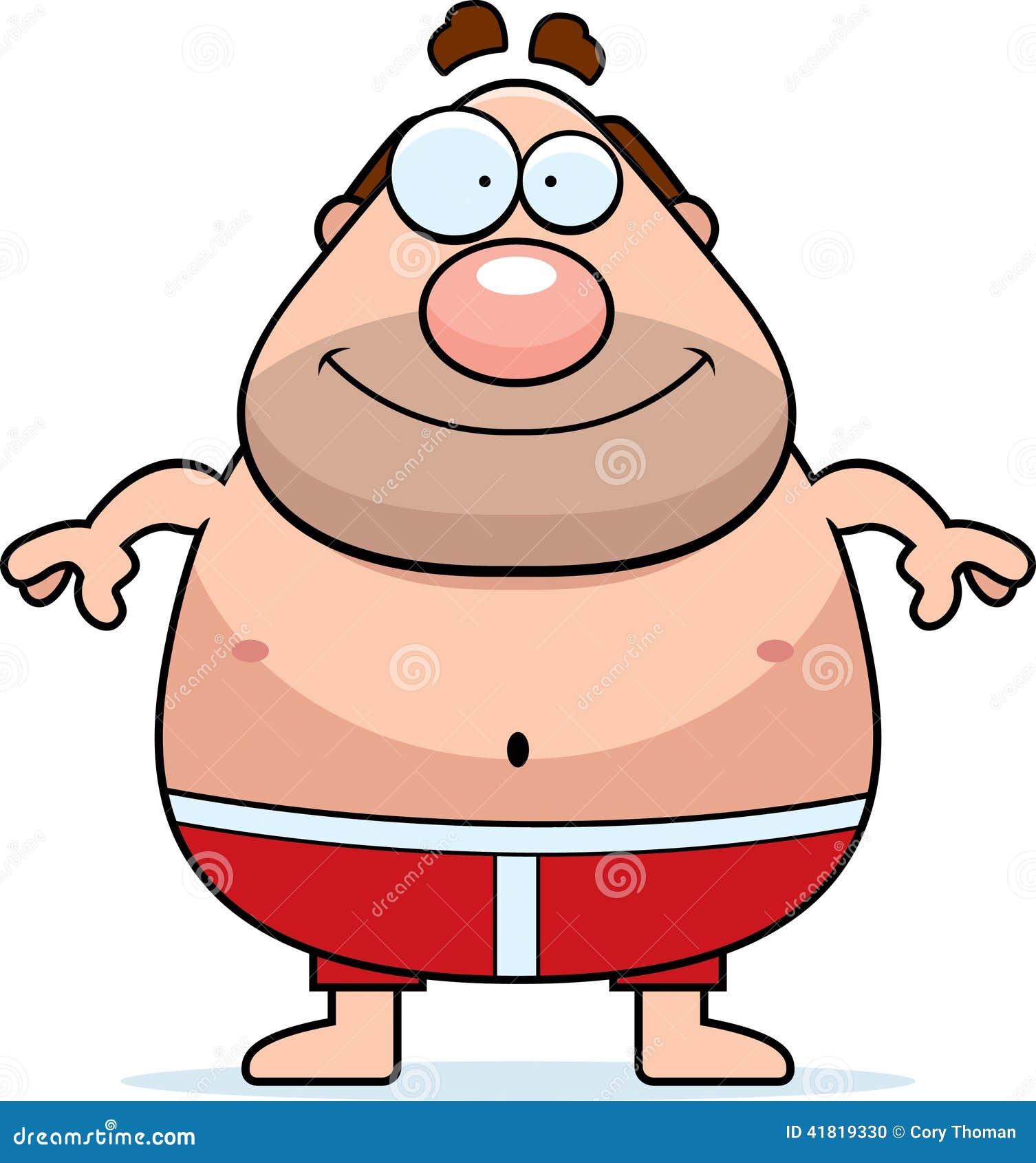 Cartoon Fat Man In Speedo