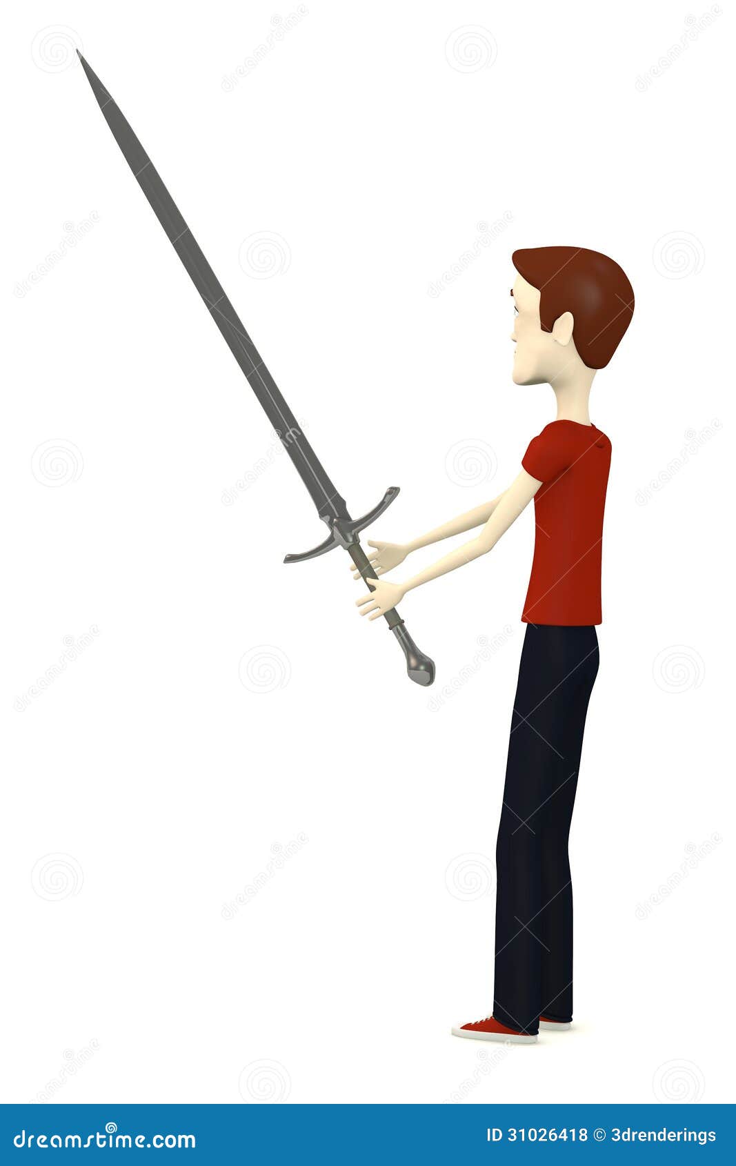 Cartoon man with sword stock illustration. Illustration of business ...
