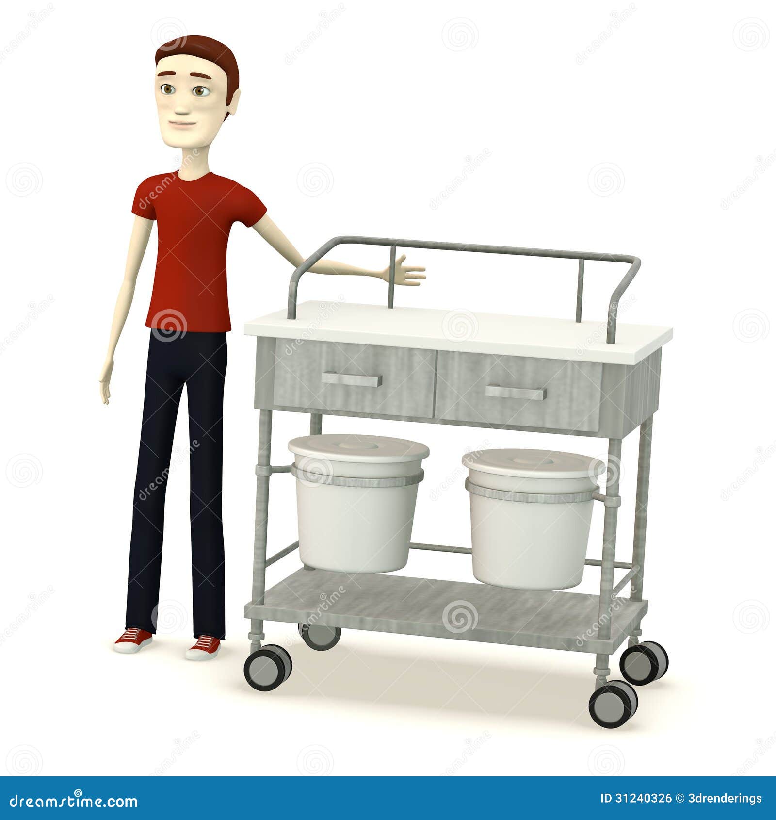 Cartoon Man with Table (medical) Stock Illustration - Illustration of ...