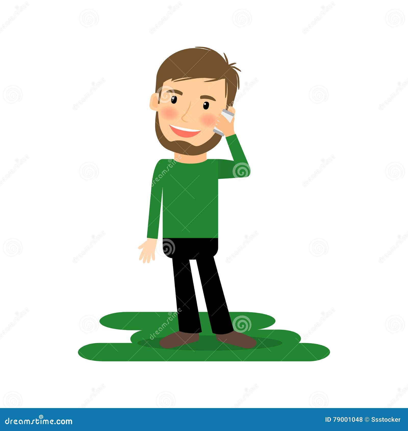 Cartoon Man Talking on the Phone Stock Vector - Illustration of ...