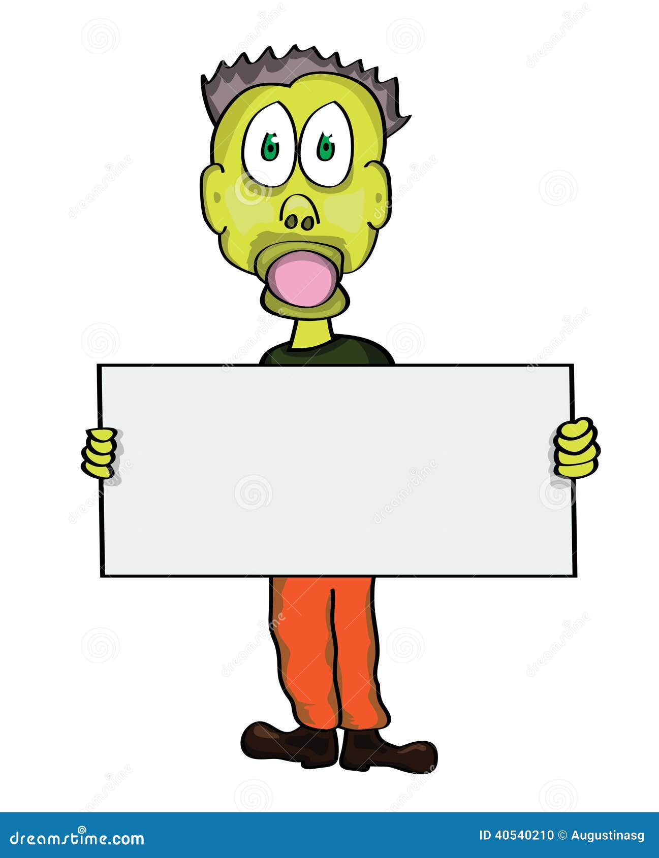 Cartoon Man with a Text Board Stock Illustration - Illustration of ...