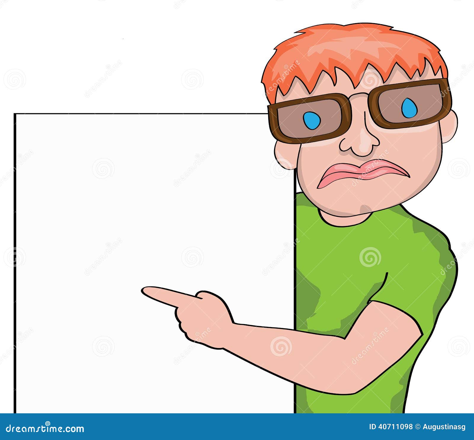 Cartoon Man with a Text Board Stock Illustration - Illustration of ...