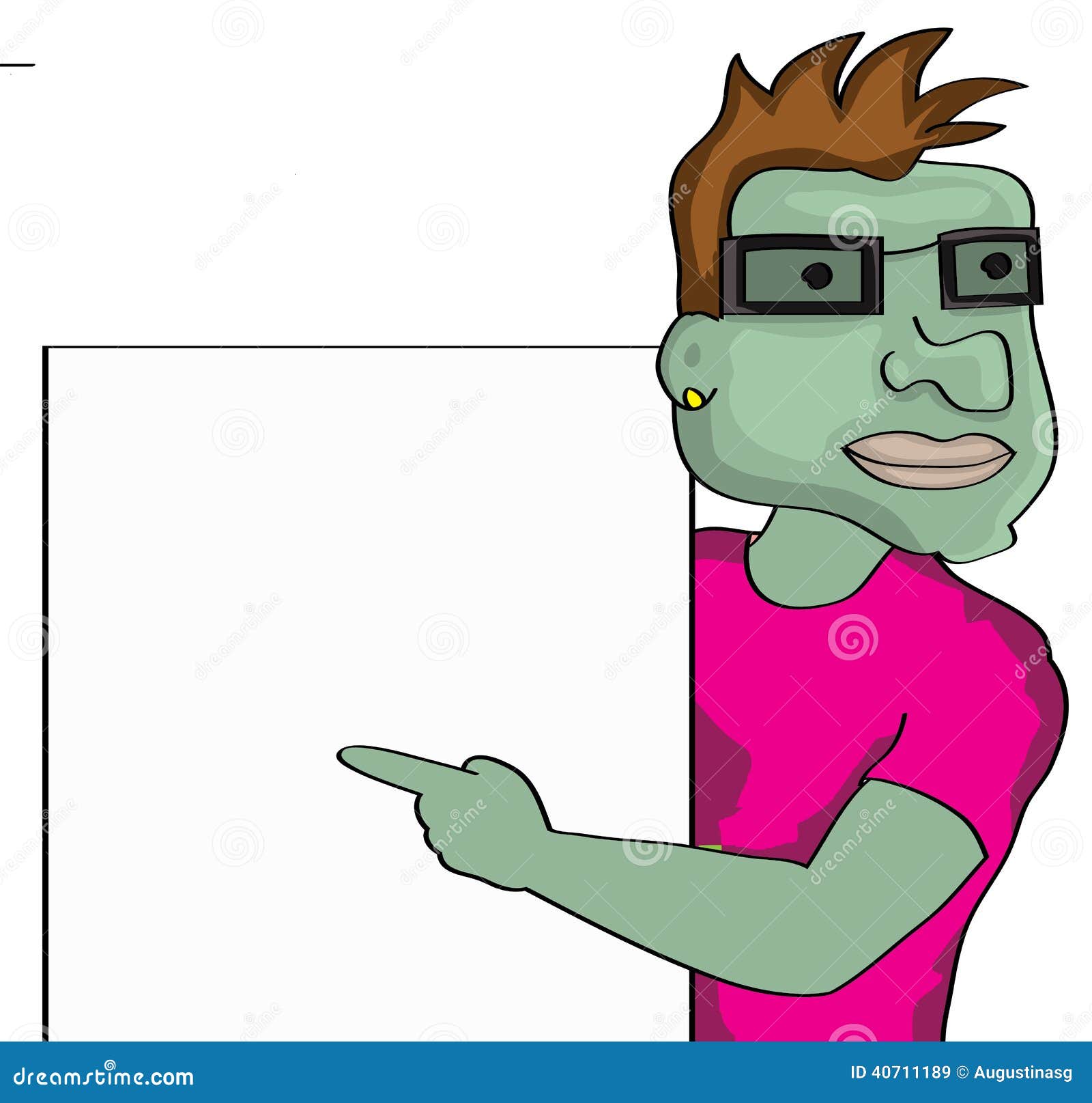 Cartoon Man with a Text Board Stock Illustration - Illustration of ...