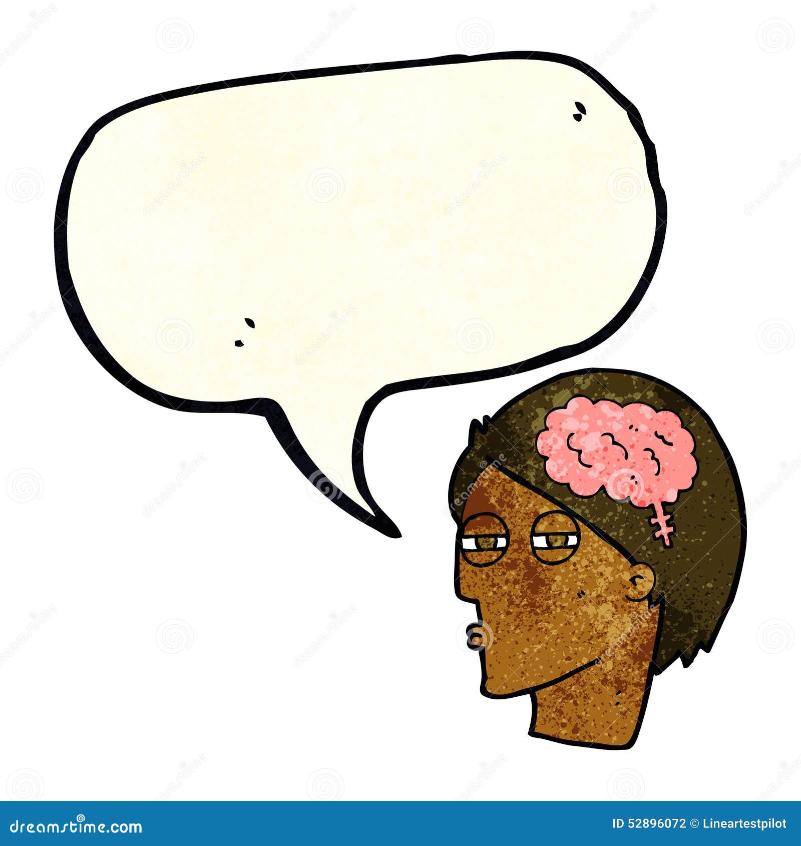 Cartoon Man Thinking Carefully with Speech Bubble Stock Illustration ...