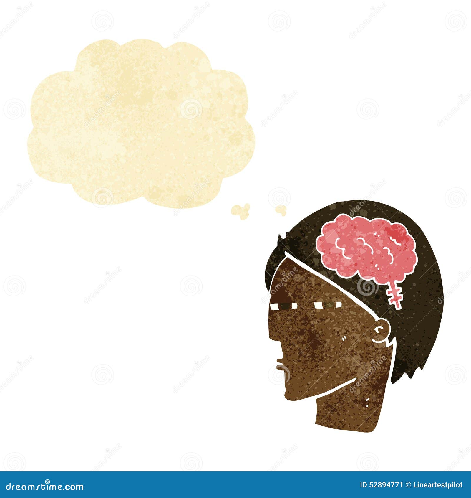 Cartoon Man Thinking Carefully with Thought Bubble Stock Illustration ...