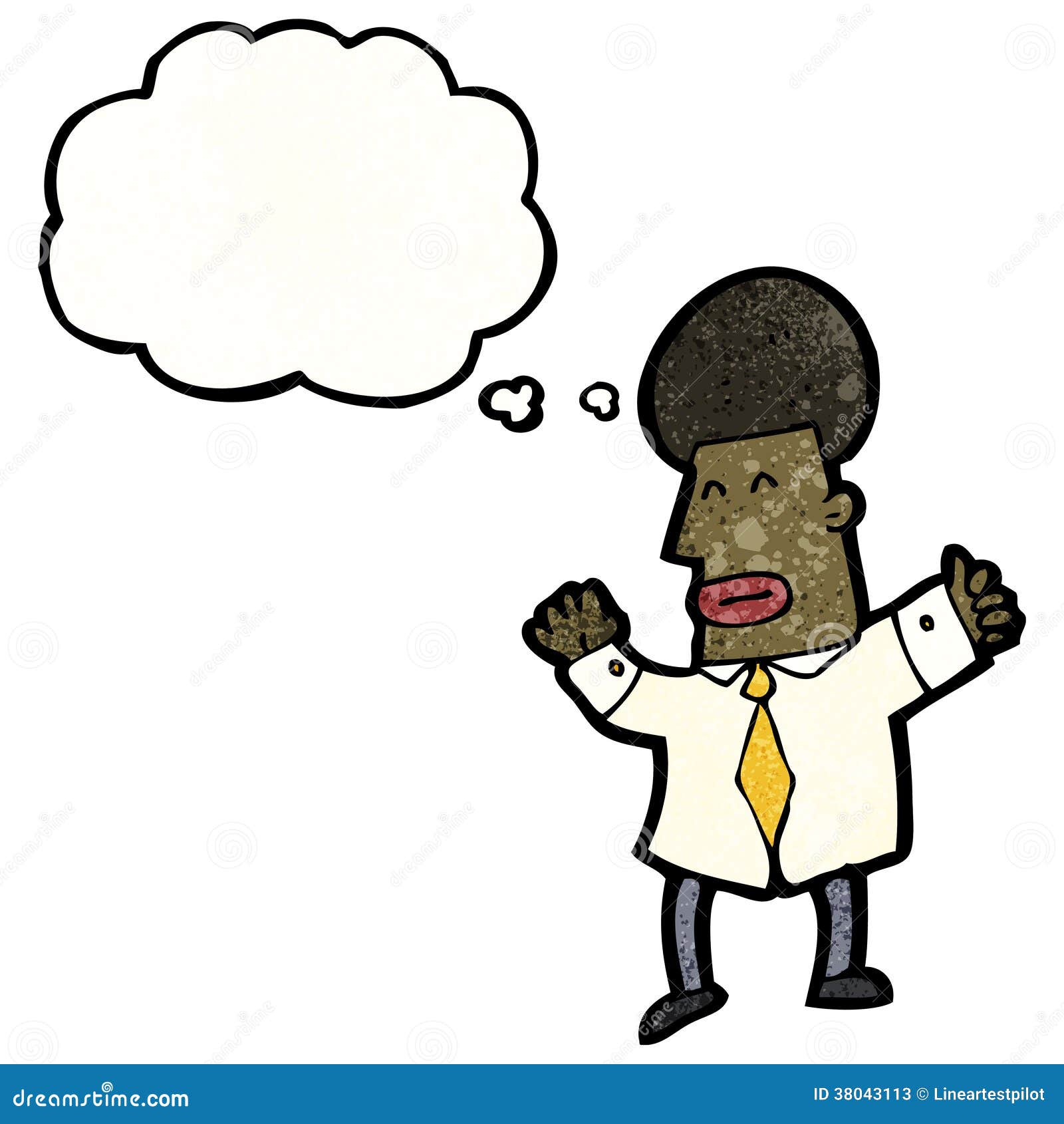 Cartoon man thinking stock vector. Illustration of cloud - 38043113