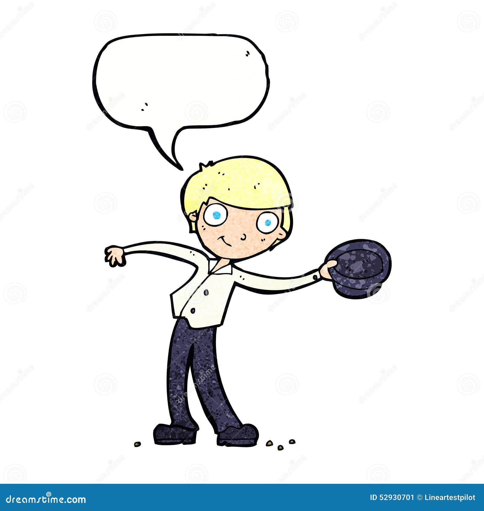 Cartoon Man Tipping Hat With Speech Bubble Royalty-Free Stock Photo ...