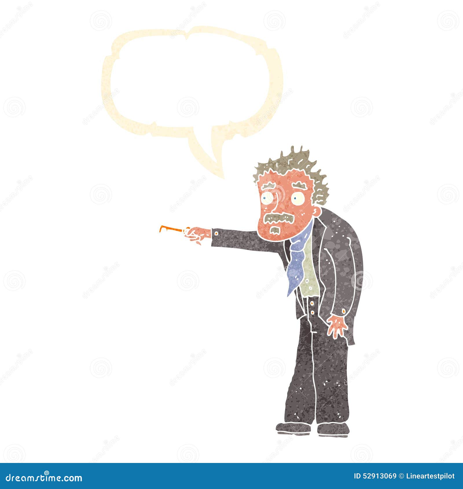 Cartoon Man Trembling with Key Unlocking with Speech Bubble Stock ...