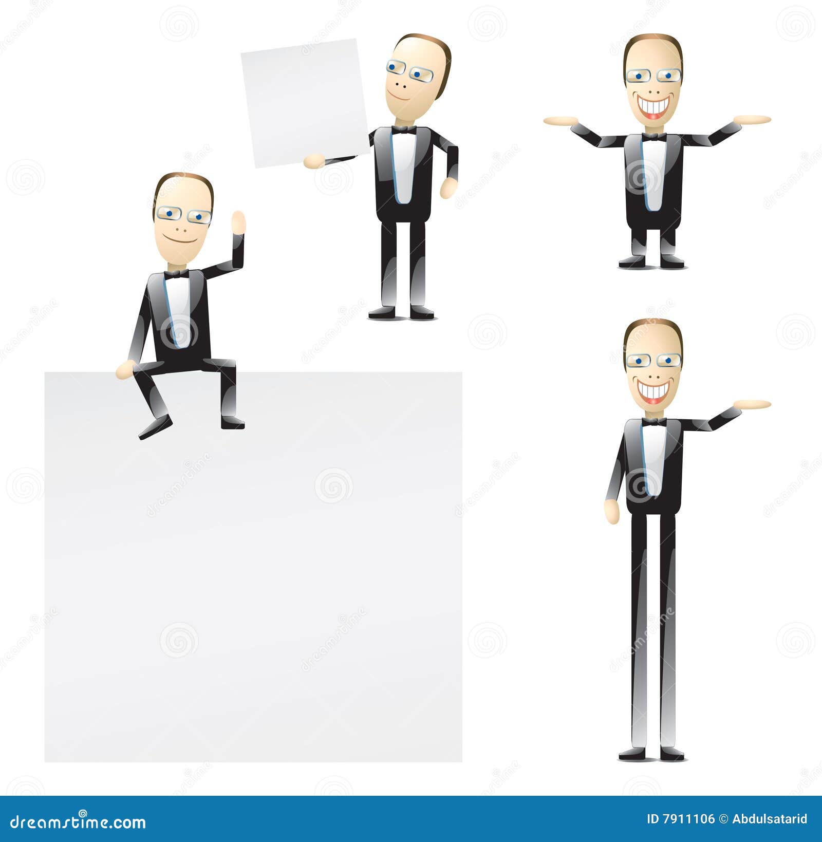 Cartoon man in tuxedo stock vector. Illustration of artistically - 7911106