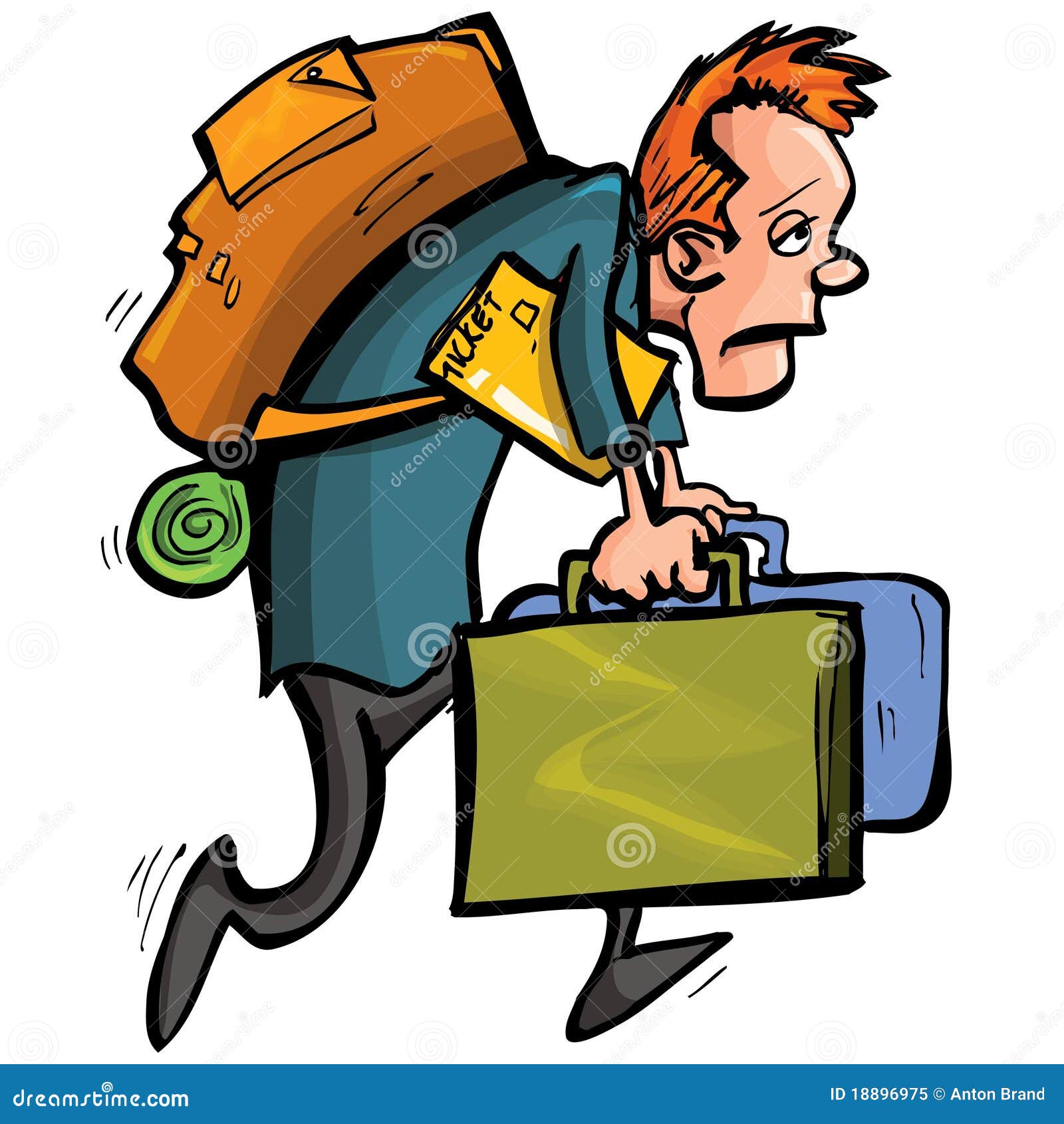 Cartoon Man is Unhappy with Travelling Stock Vector - Illustration of ...