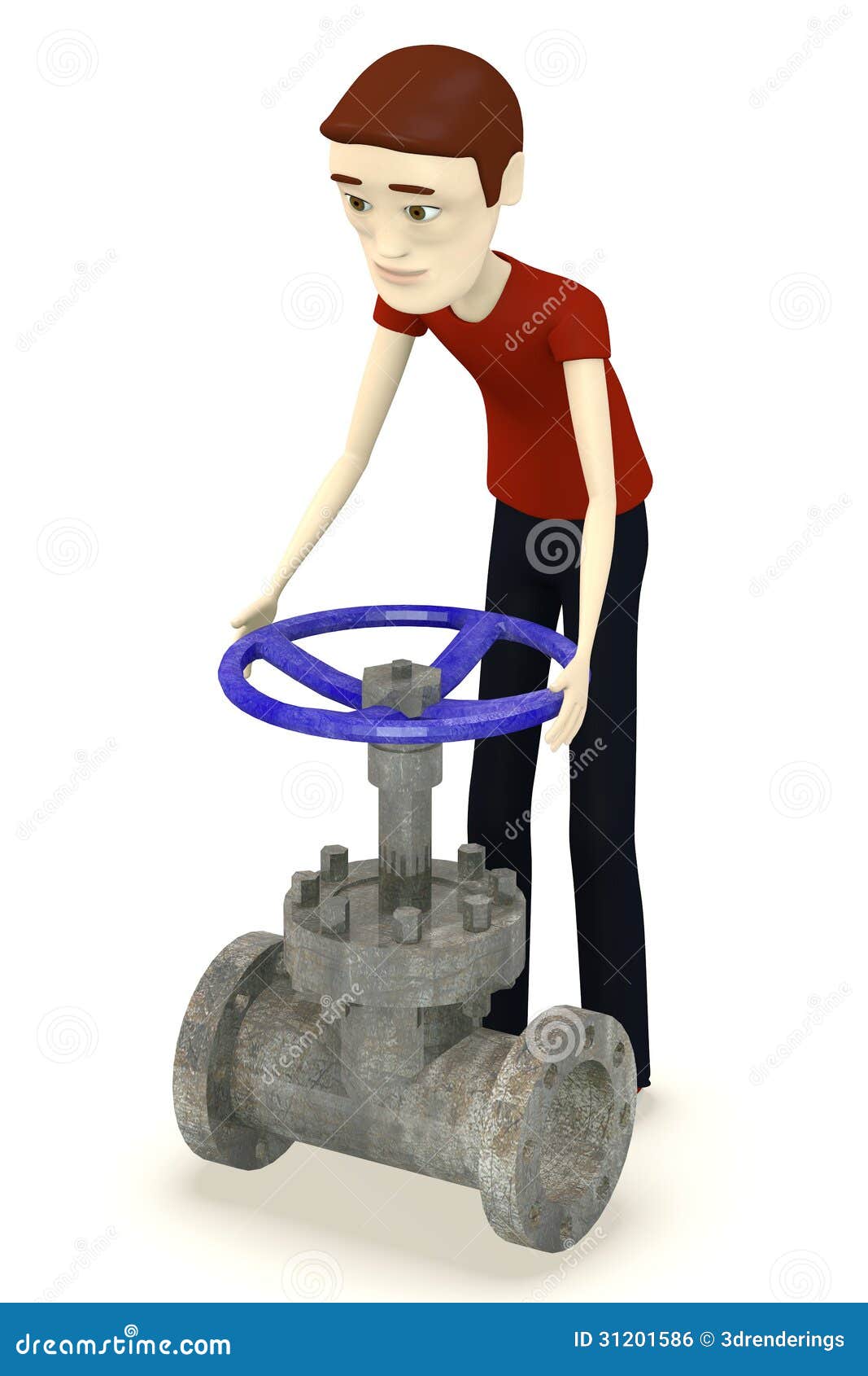 Cartoon man with valve stock illustration. Illustration of close - 31201586
