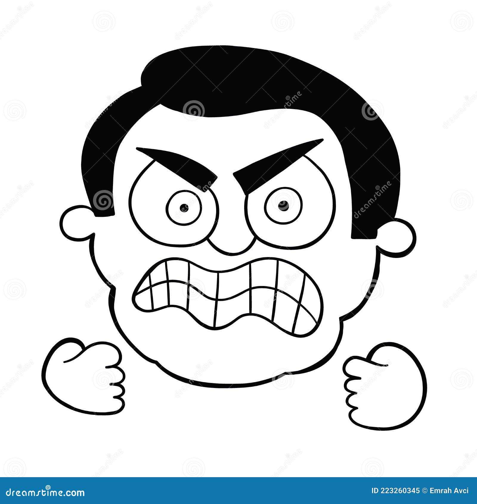 Cartoon Man is Very Angry, Vector Illustration Stock Vector ...