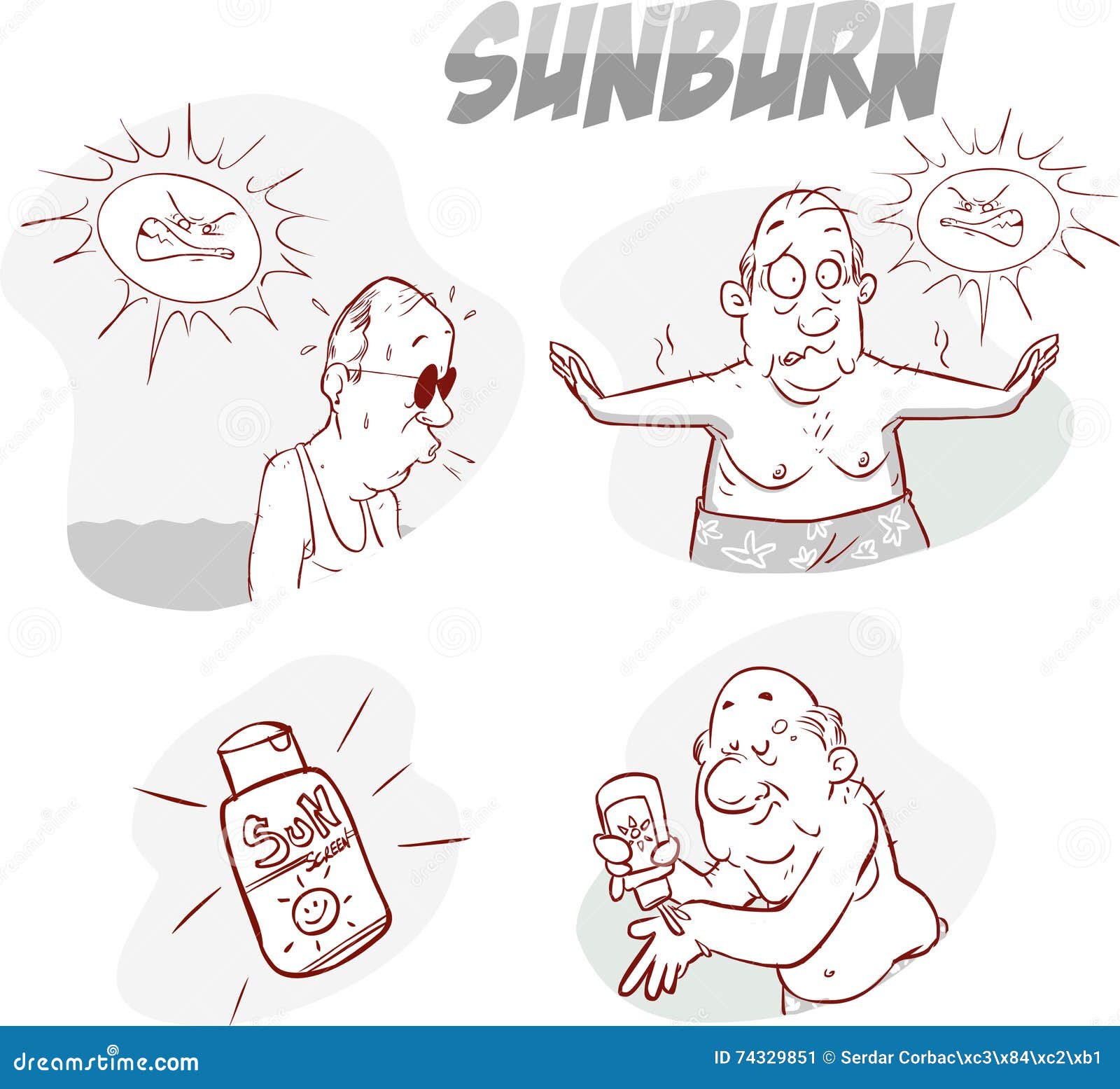 Sunburn Clipart Woman Vector Illustration | CartoonDealer.com #108165488