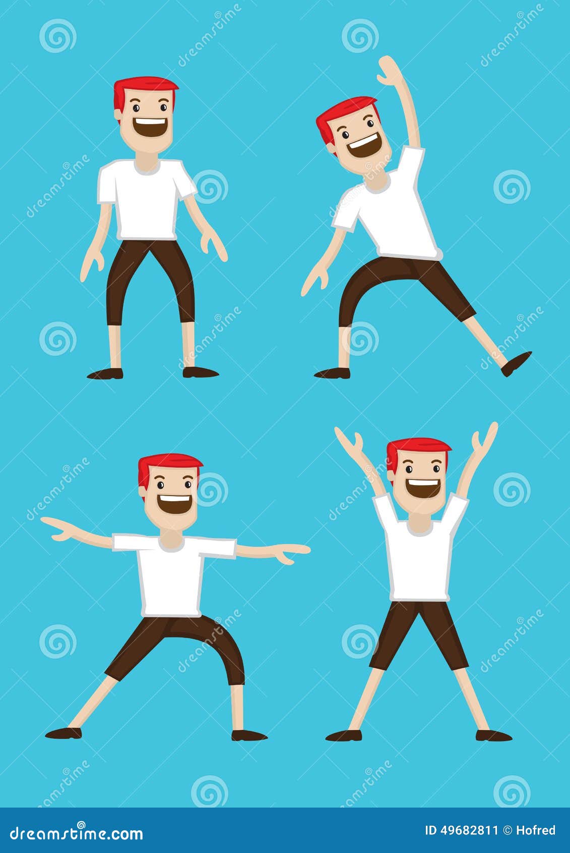 Cartoon Man Warm-up Stretching Exercises | CartoonDealer.com #49682811