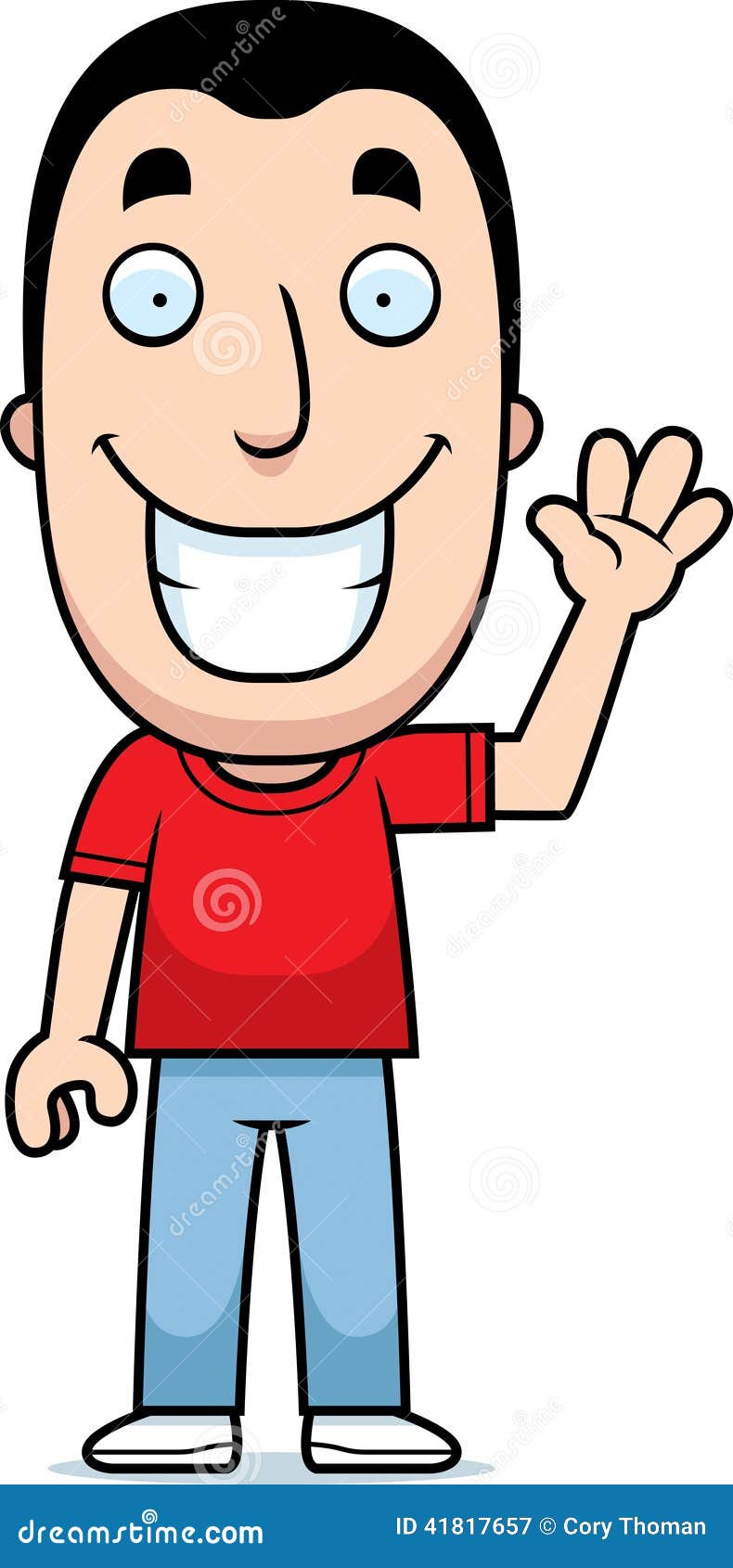 Cartoon Man Waving stock vector. Illustration of cartoon - 41817657