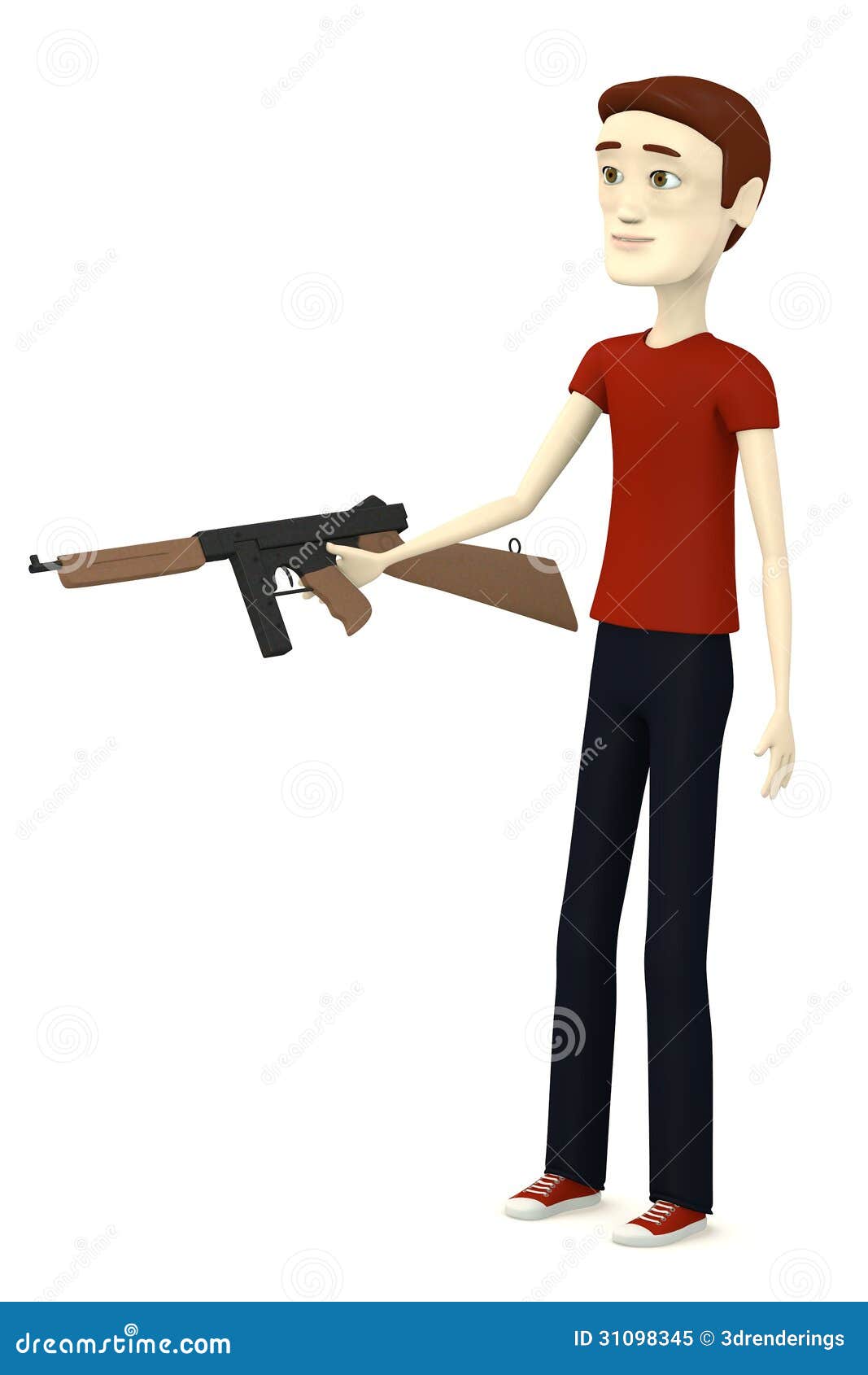 Cartoon man with weapon stock illustration. Illustration of character ...