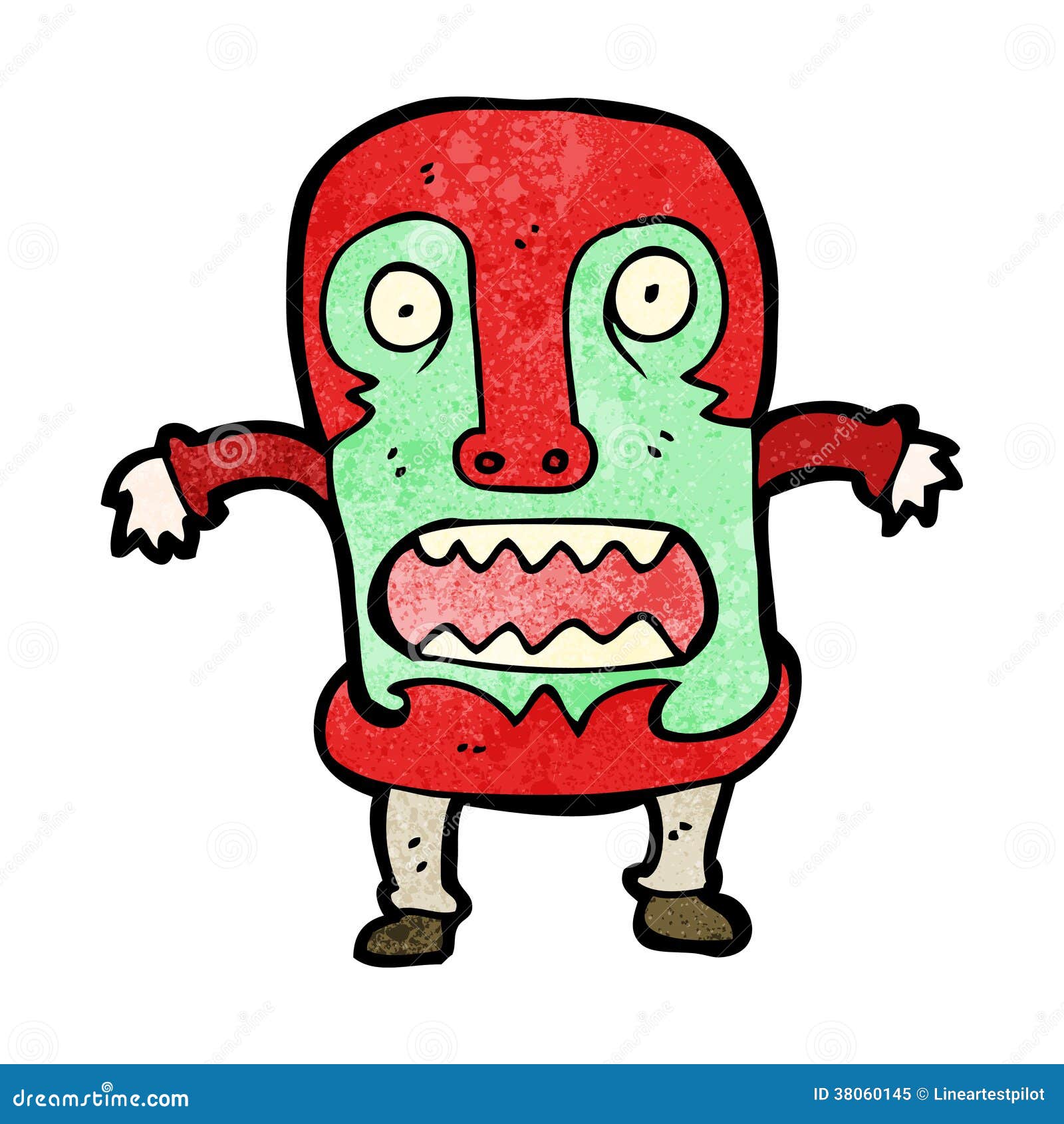 Cartoon Man Wearing Big Mask Stock Vector - Illustration of scary, hand ...