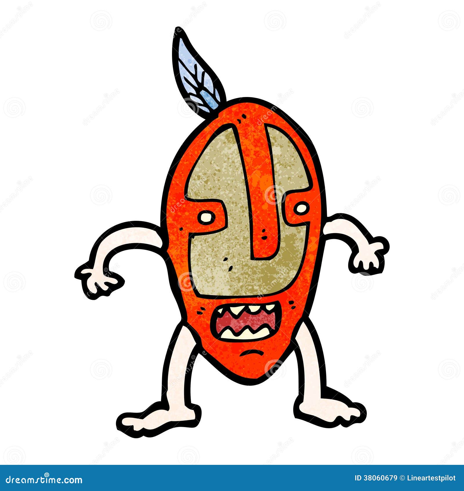 Cartoon Man Wearing Big Mask Stock Vector - Illustration of clip, drawn ...