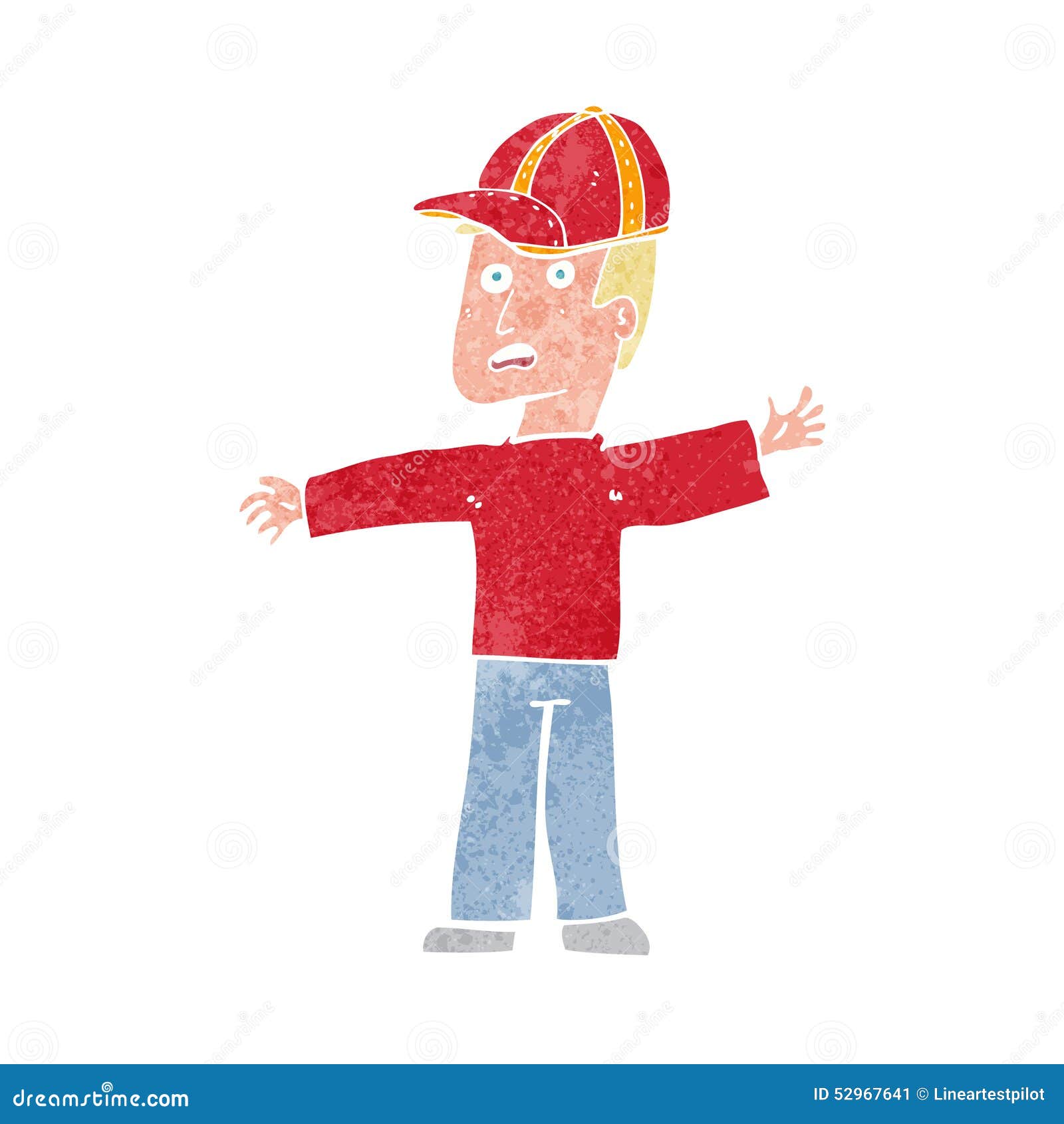 Cartoon man wearing cap stock illustration. Illustration of wearing ...