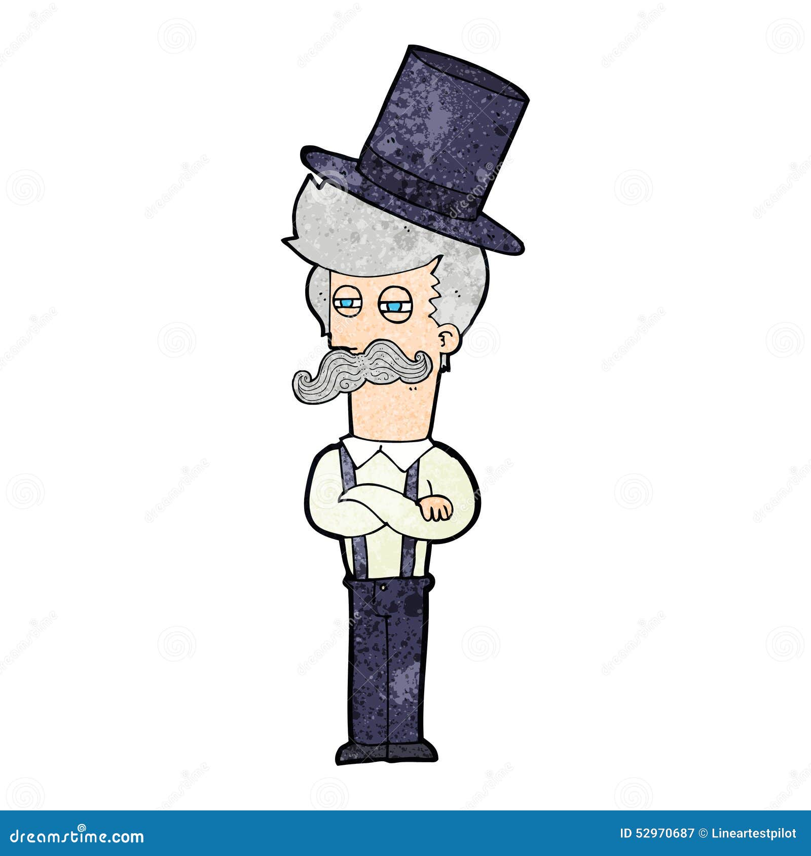Cartoon Man Wearing Top Hat Stock Illustration - Illustration of hand ...
