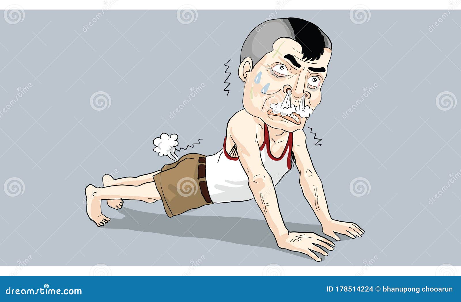 Cartoon of Man in White Suit Action Lay Down on the Floor Stock Vector ...