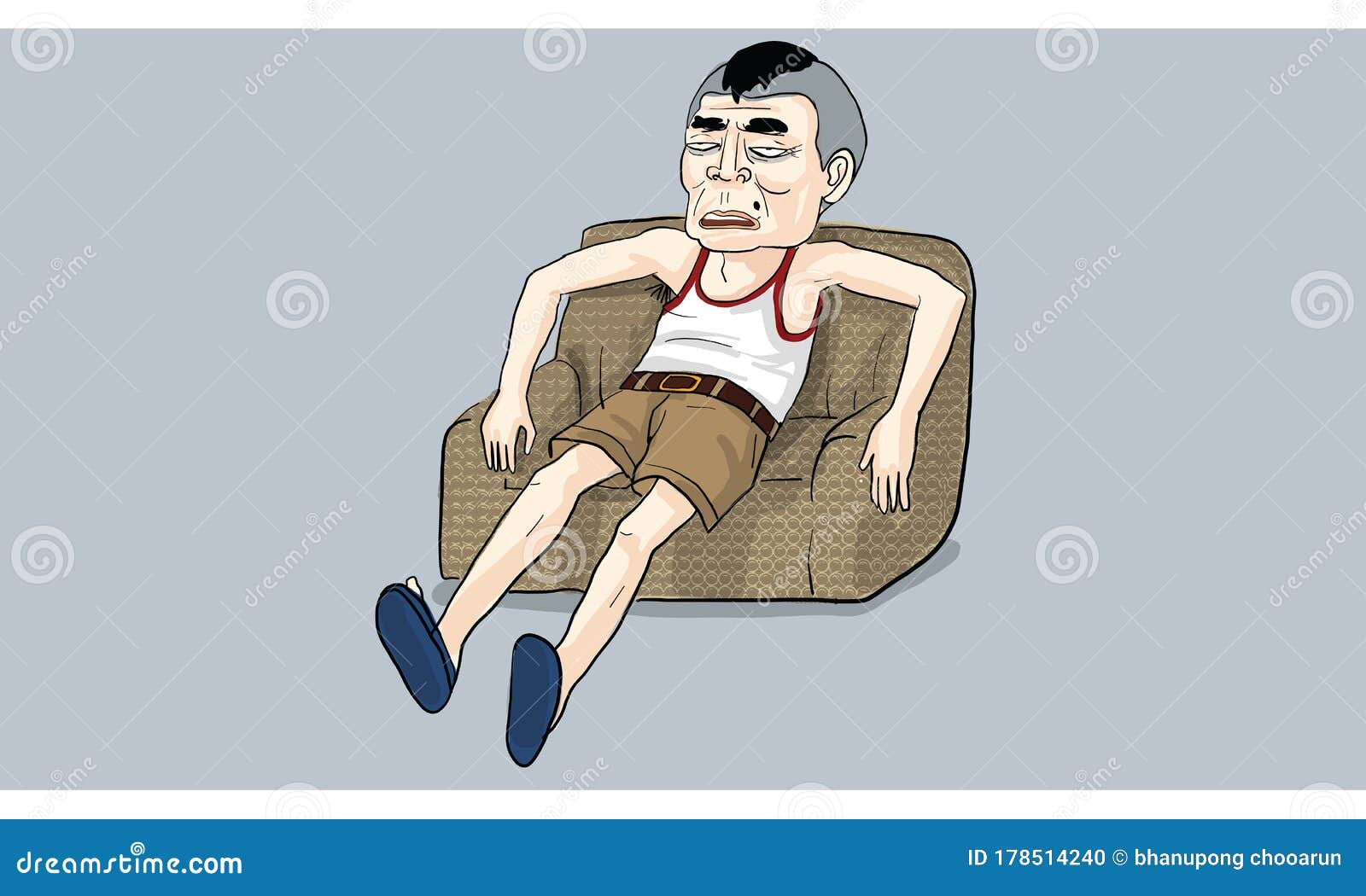 Cartoon of Man in White Suit Action Lay Down on the Floor Stock Vector ...