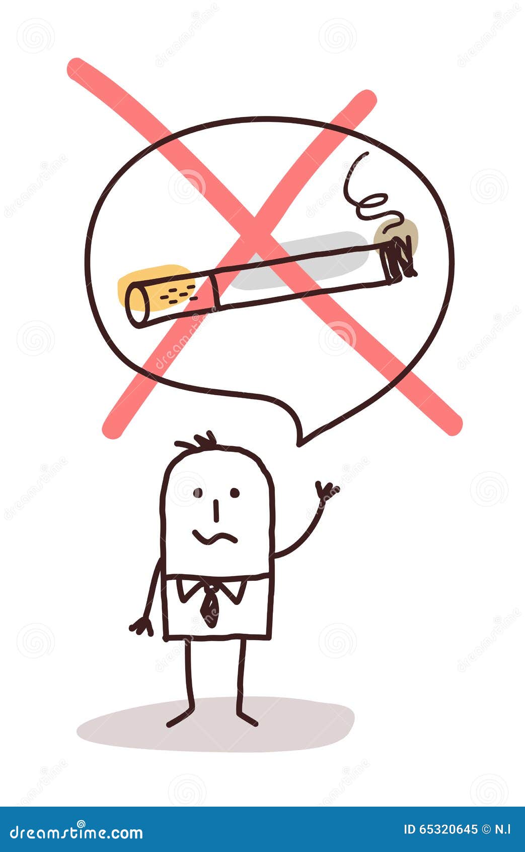 Cartoon Man Who Wants To Stop Smoking Stock Vector - Illustration of ...