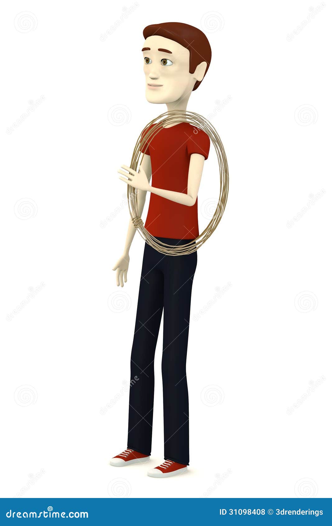 Cartoon man with wire stock illustration. Illustration of metal - 31098408