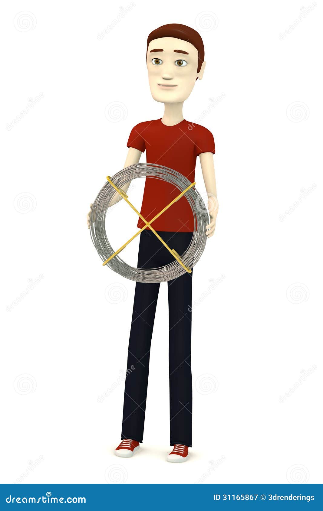 Cartoon man with wire stock illustration. Illustration of character ...